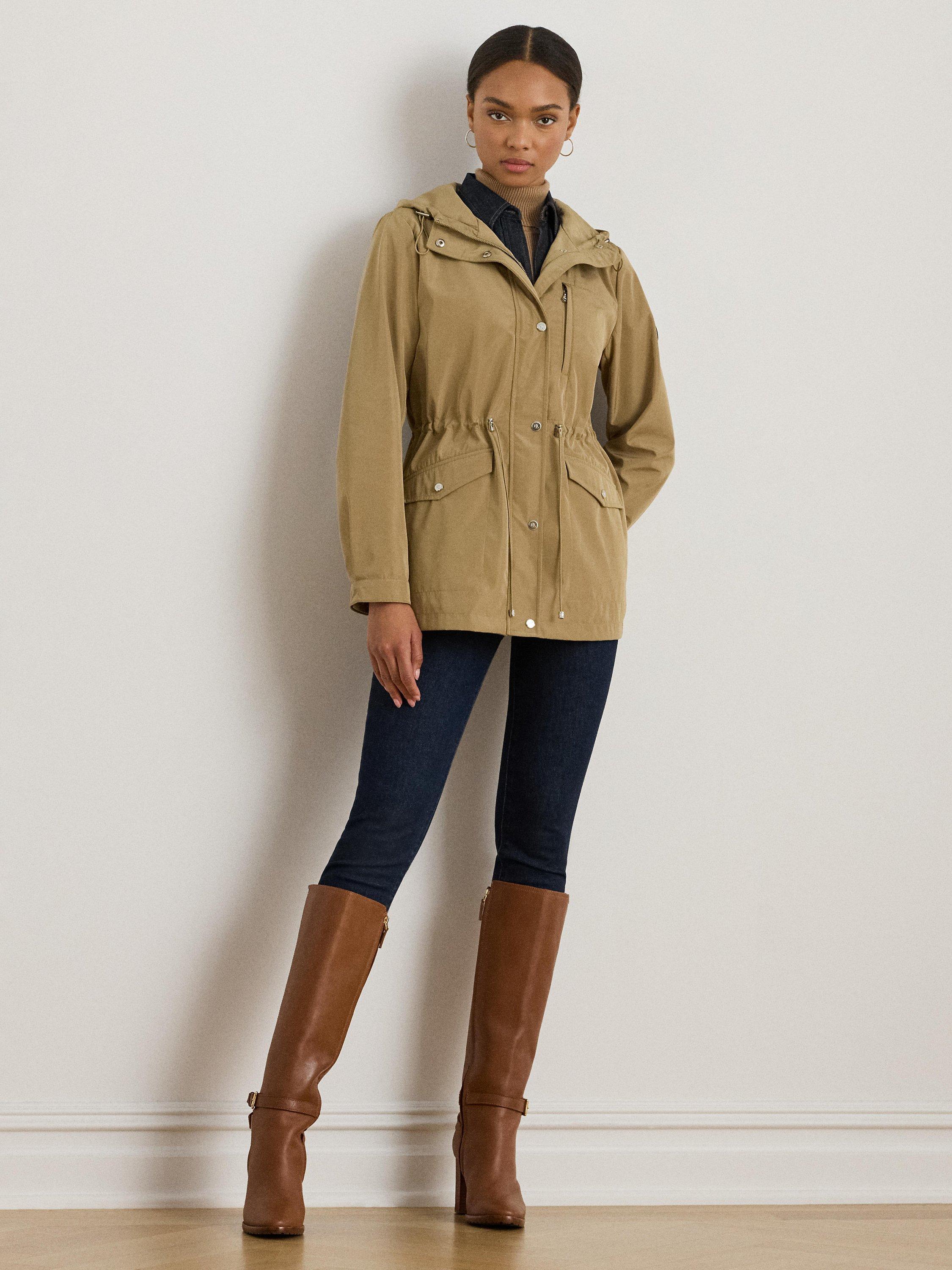 Lauren Ralph Lauren Rain Drawstring Waist Jacket, Tan