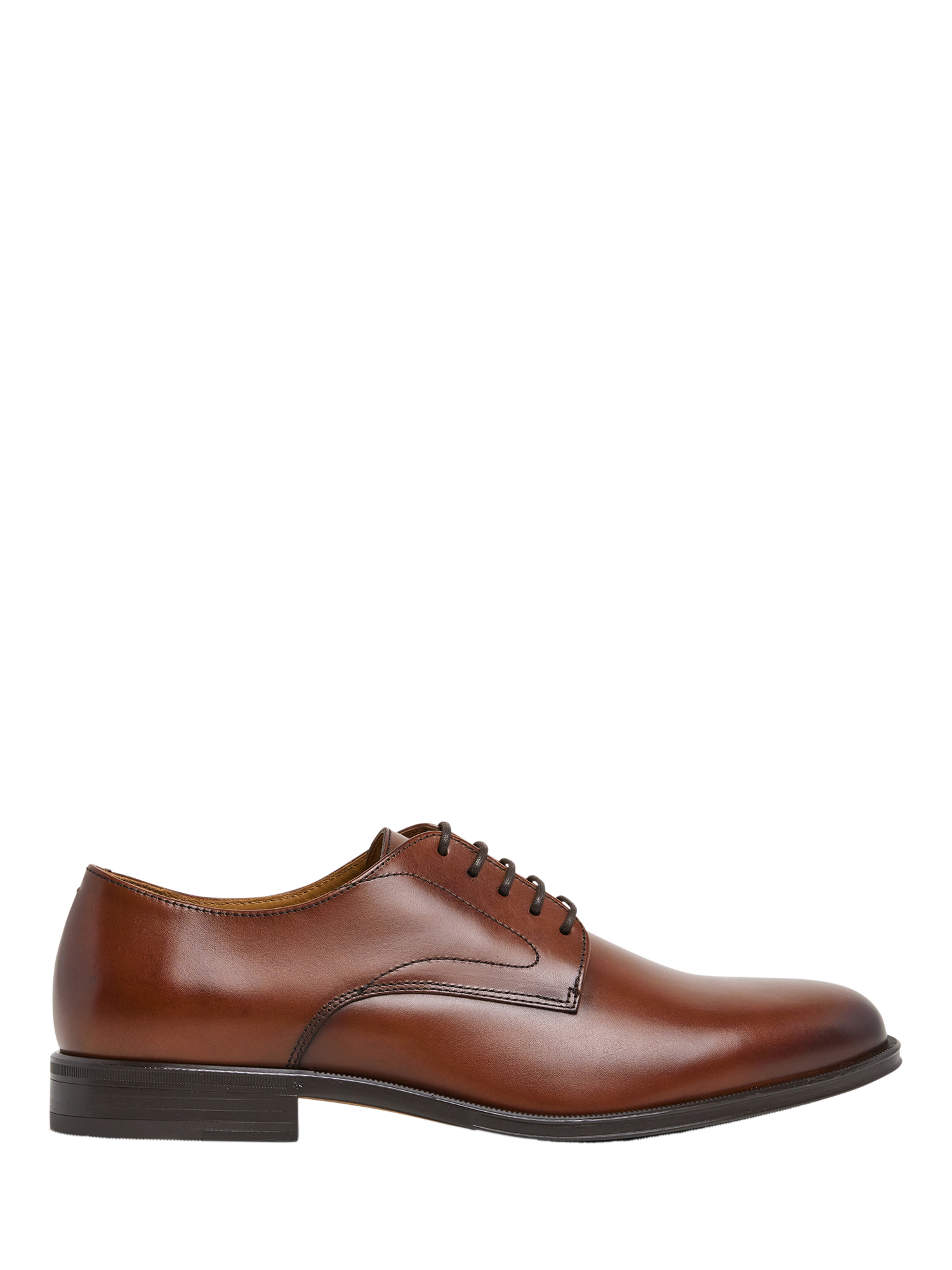 Hackett London Leather Blucher Derby Shoes, Tan Brown