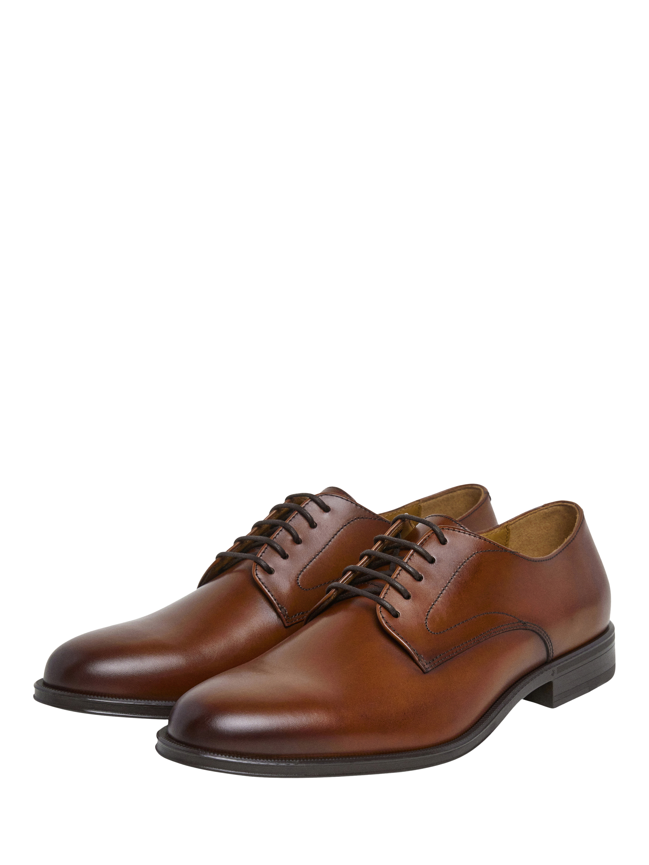 Hackett London Leather Blucher Derby Shoes, Tan Brown