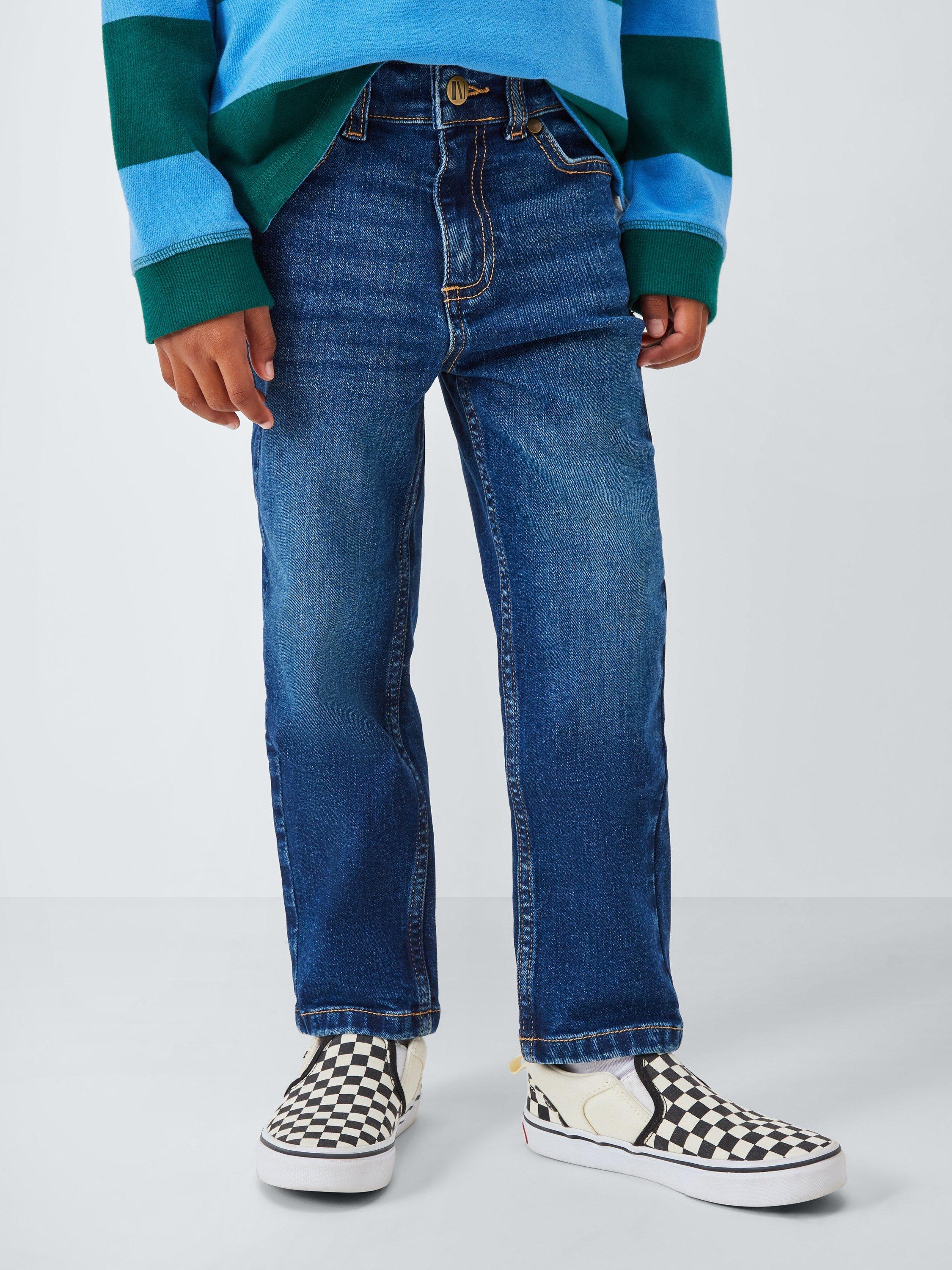 John Lewis Boy's Mid Rise Straight Jeans, Blue Mid Wash