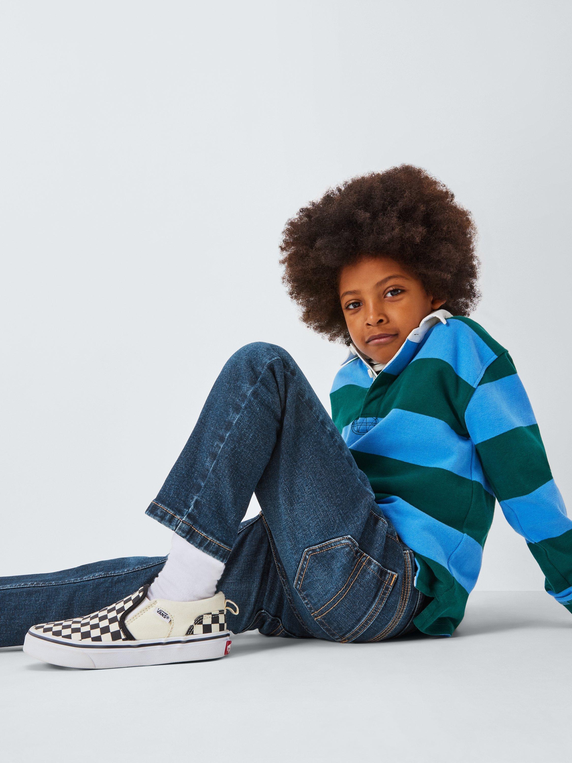 John Lewis Boy's Mid Rise Straight Jeans, Blue Mid Wash