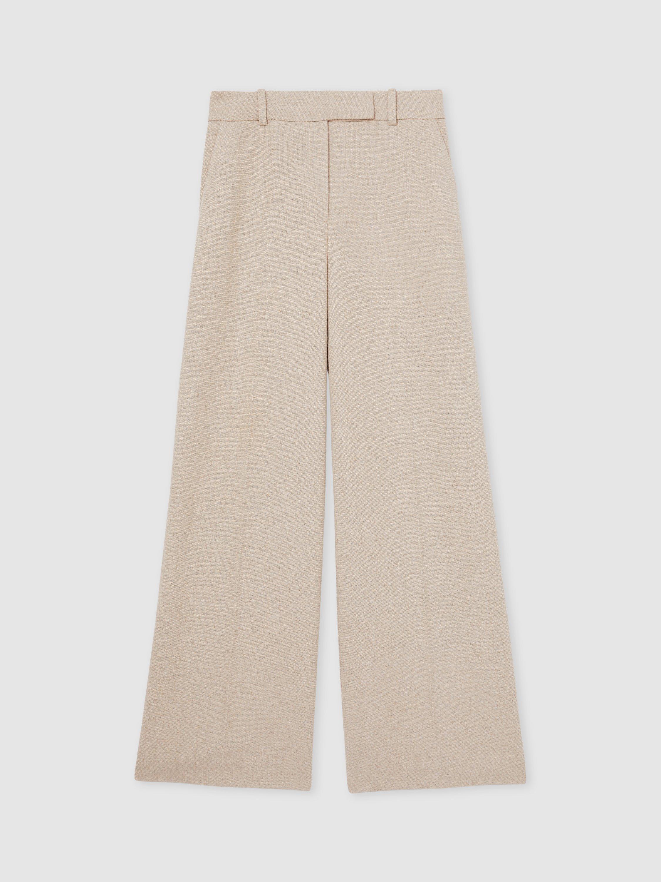 Reiss Devon Linen Blend Trousers, Neutral
