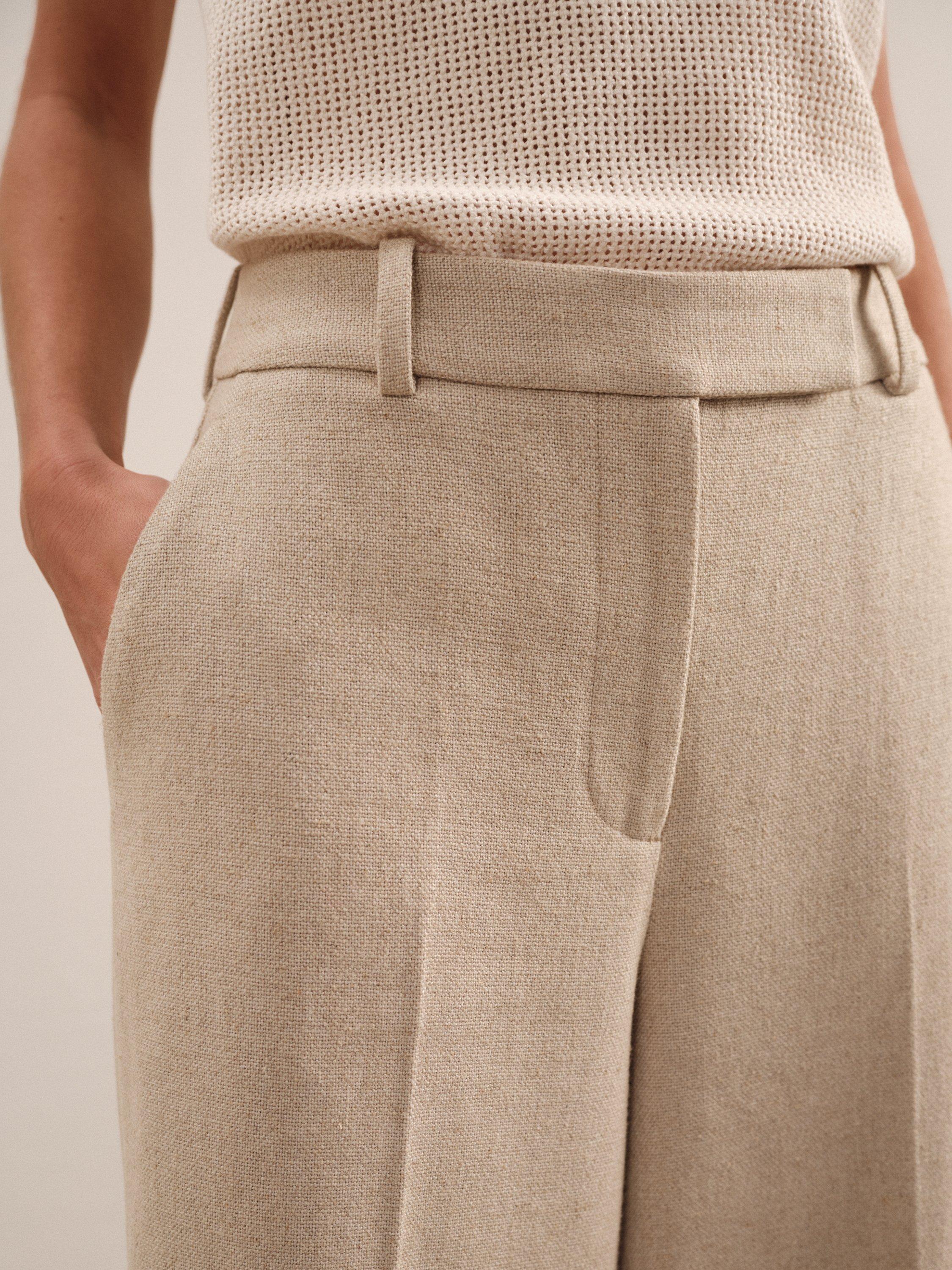 Reiss Devon Linen Blend Trousers, Neutral