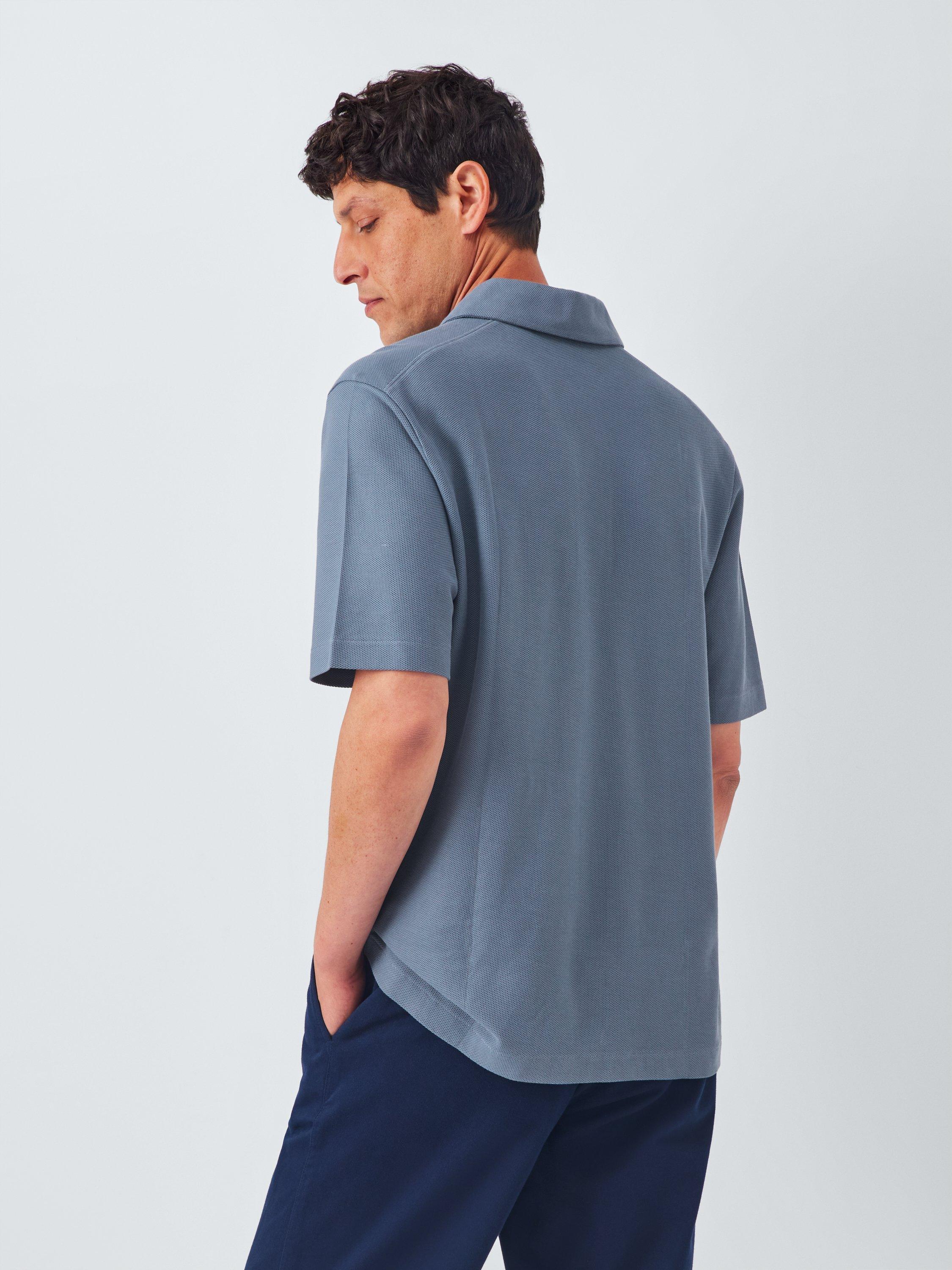 John Lewis Short Sleeve Supima Cotton Pique Polo Shirt, Flint Stone