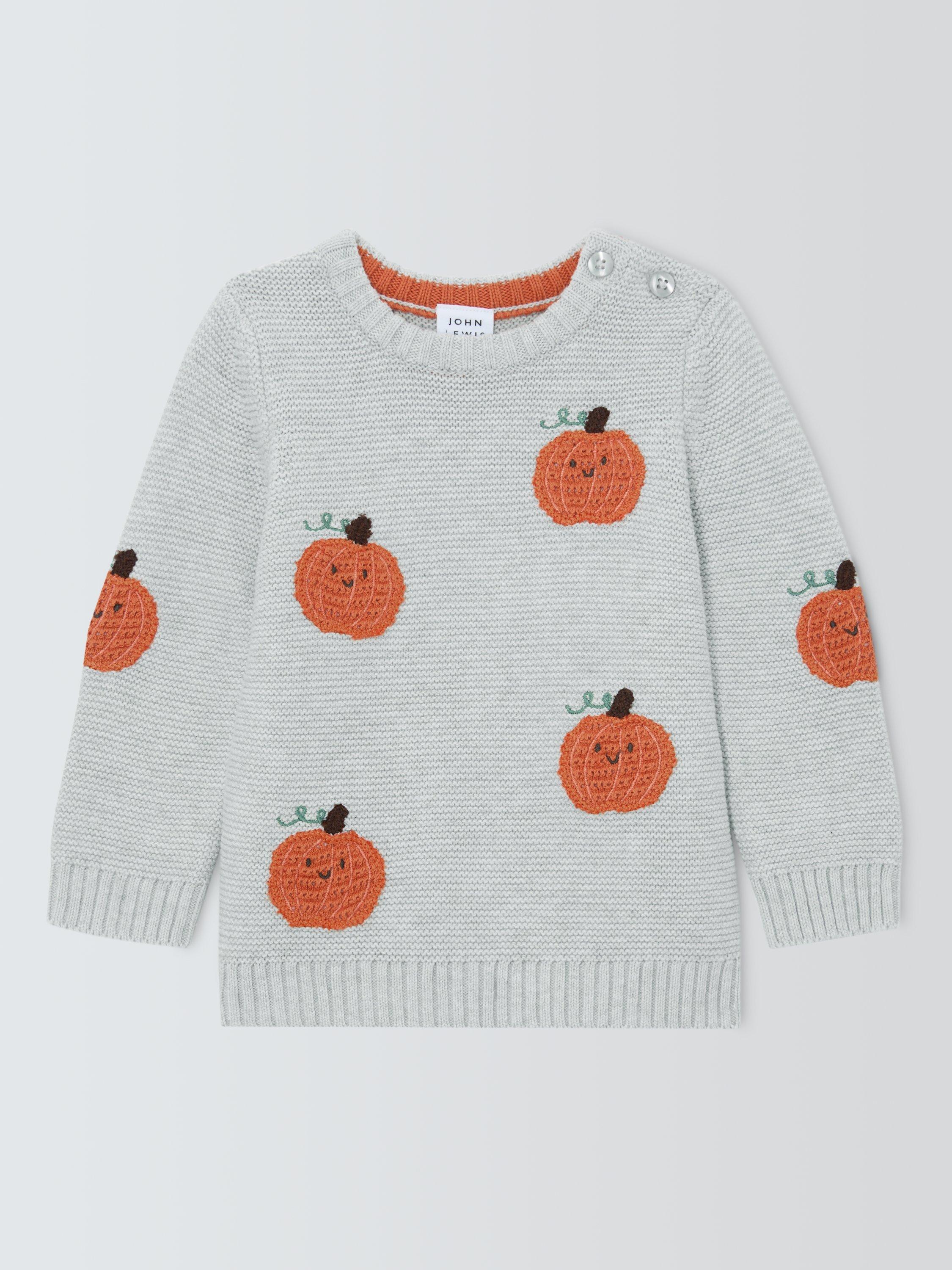 John Lewis Baby Knitted Pumpkin Jumper, Natural