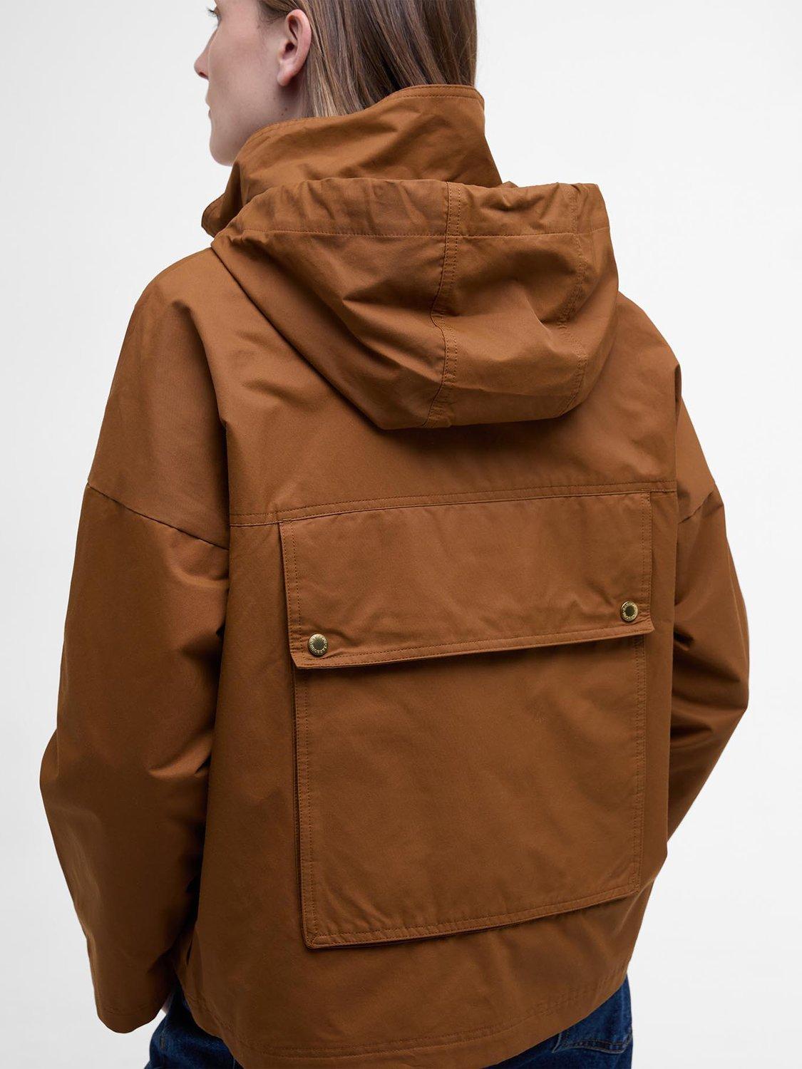 Barbour Cecile Showerproof Hooded Jacket, Rust Brown