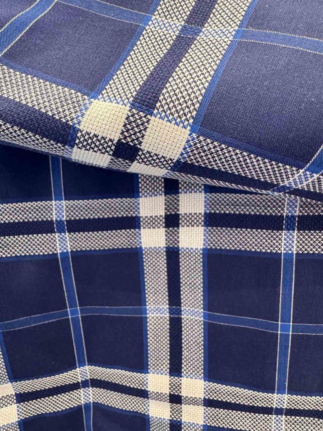 British Boxers Check Crisp Cotton Pyjamas, Chester Blue