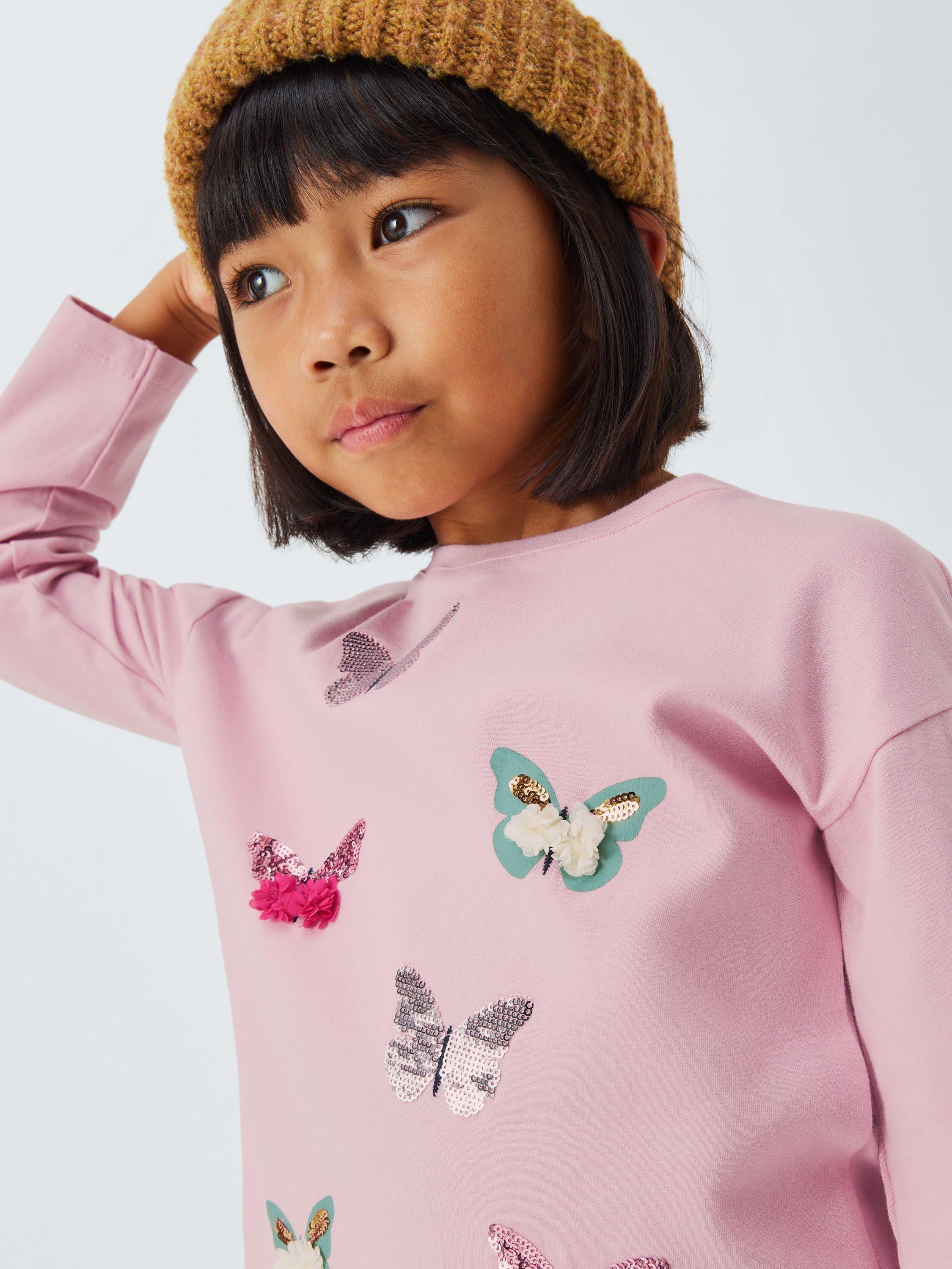 John Lewis Kids' Butterflies Long Sleeve Top, Multi