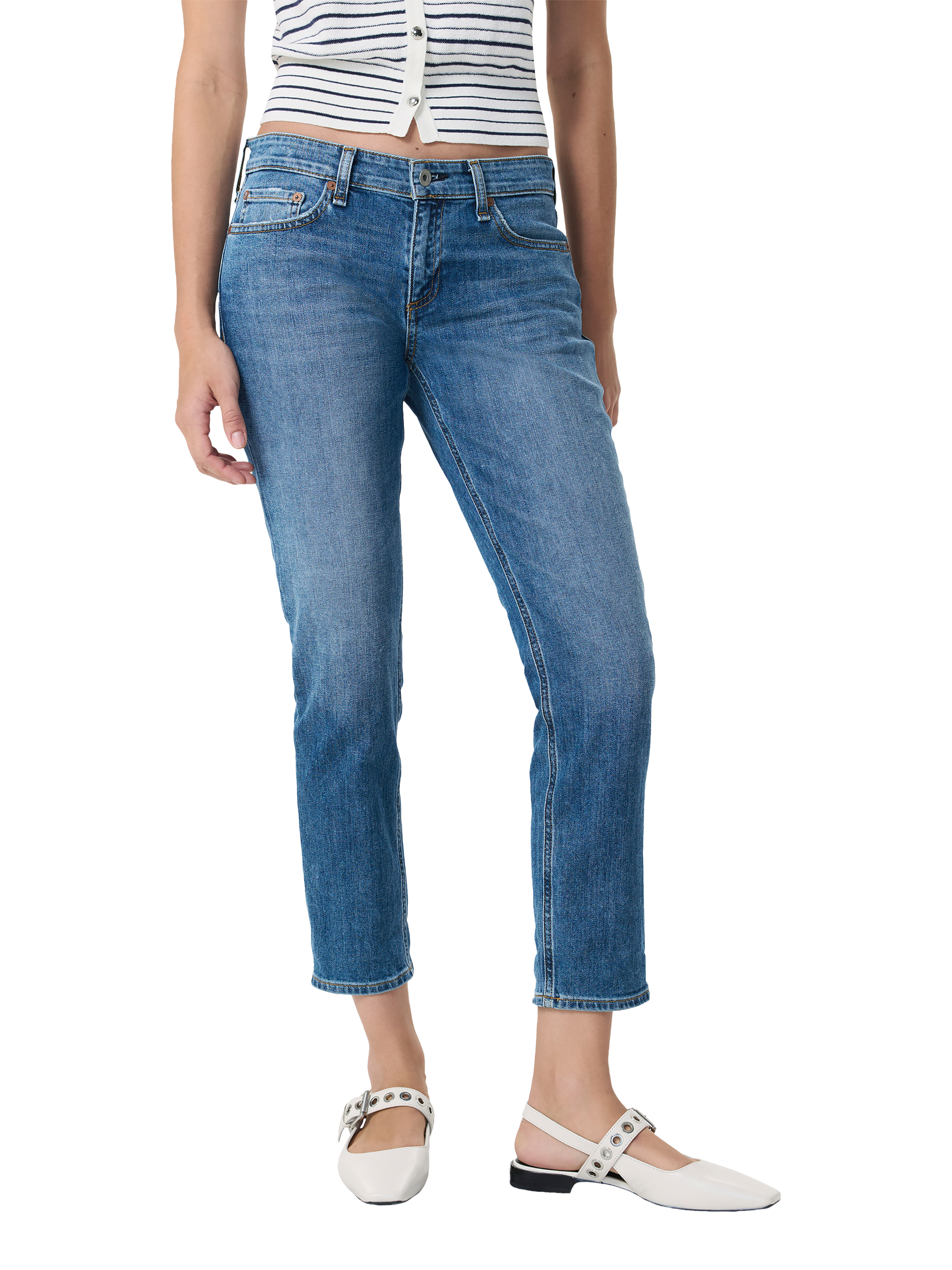 rag & bone Dre Low Rise Slim Boyfriend Jeans, Dark Blue, Julienne