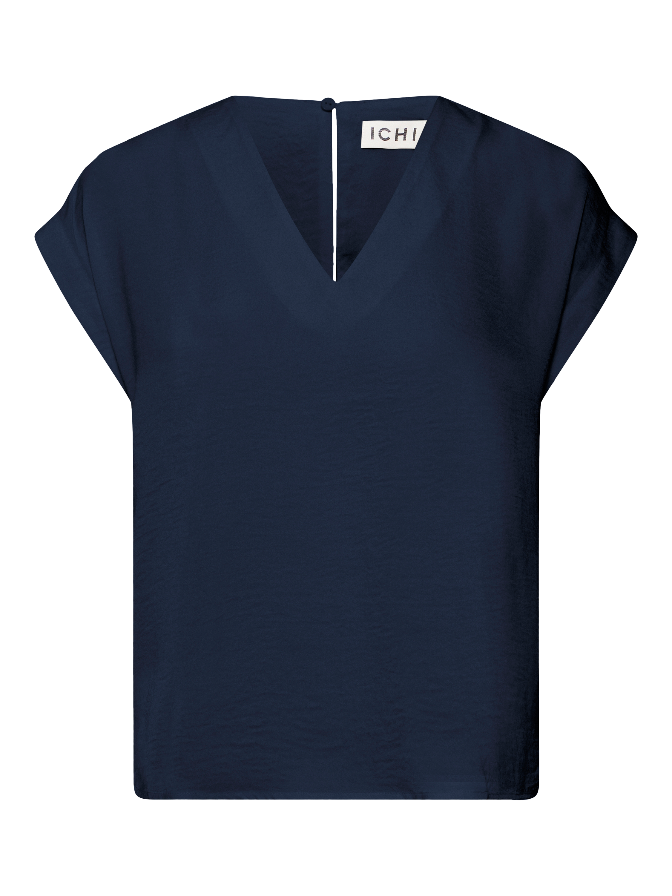 ICHI Crissy Short Sleeved Blouse, Total Eclipse