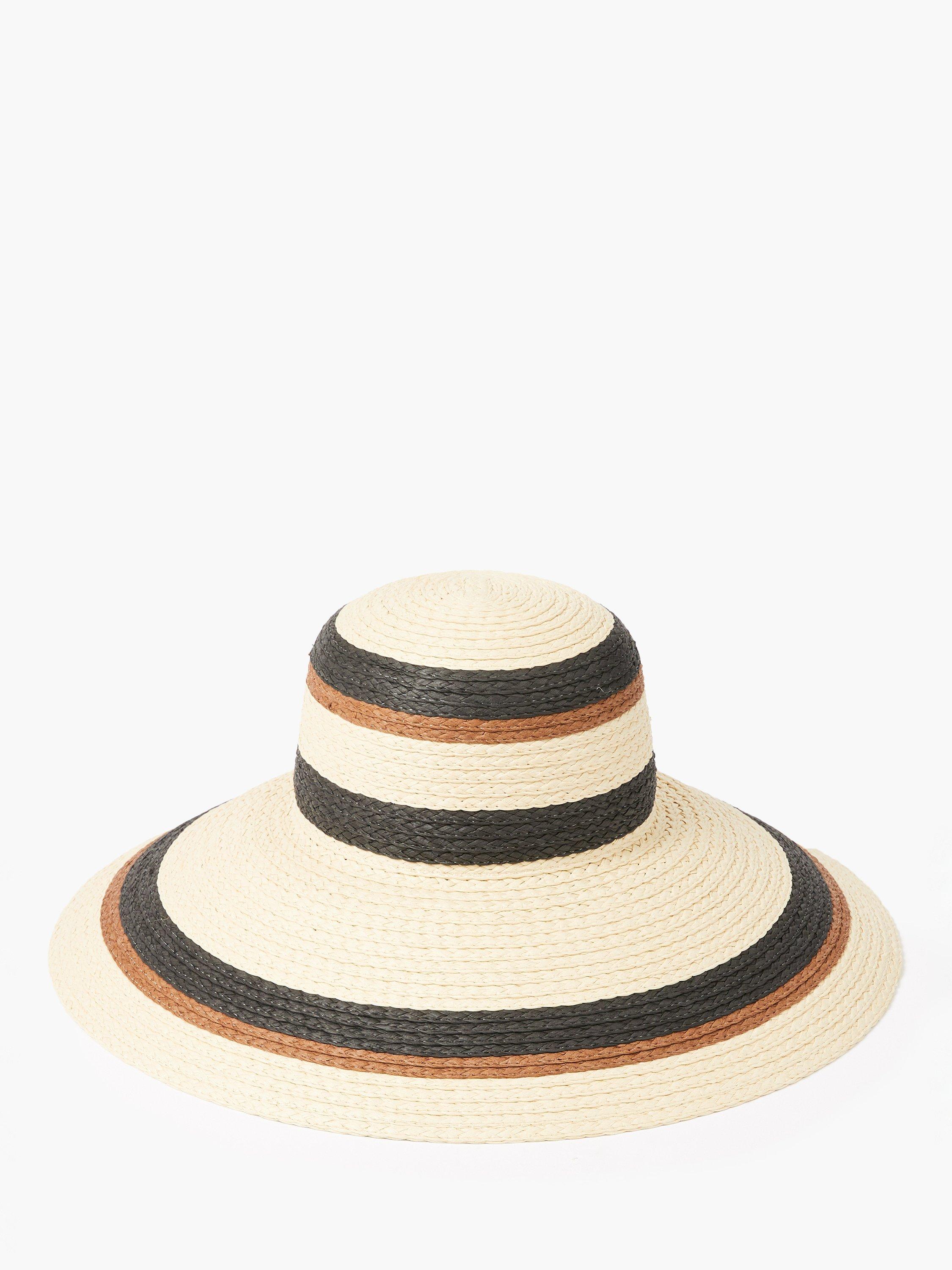 French Connection Stripe Sun Hat, Natural Multi