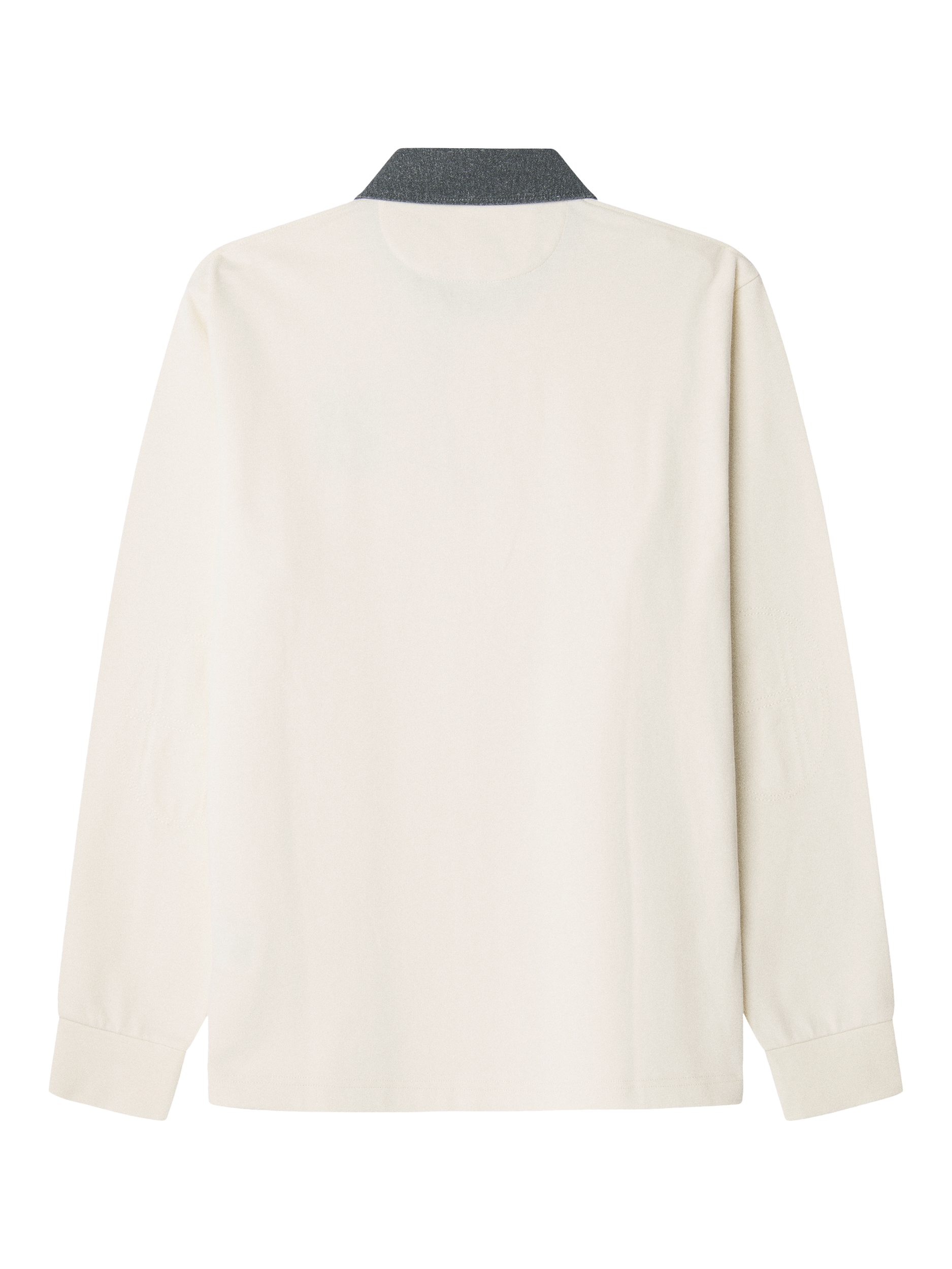 Hackett London Cotton Long Sleeve Rugby Shirt, Off White