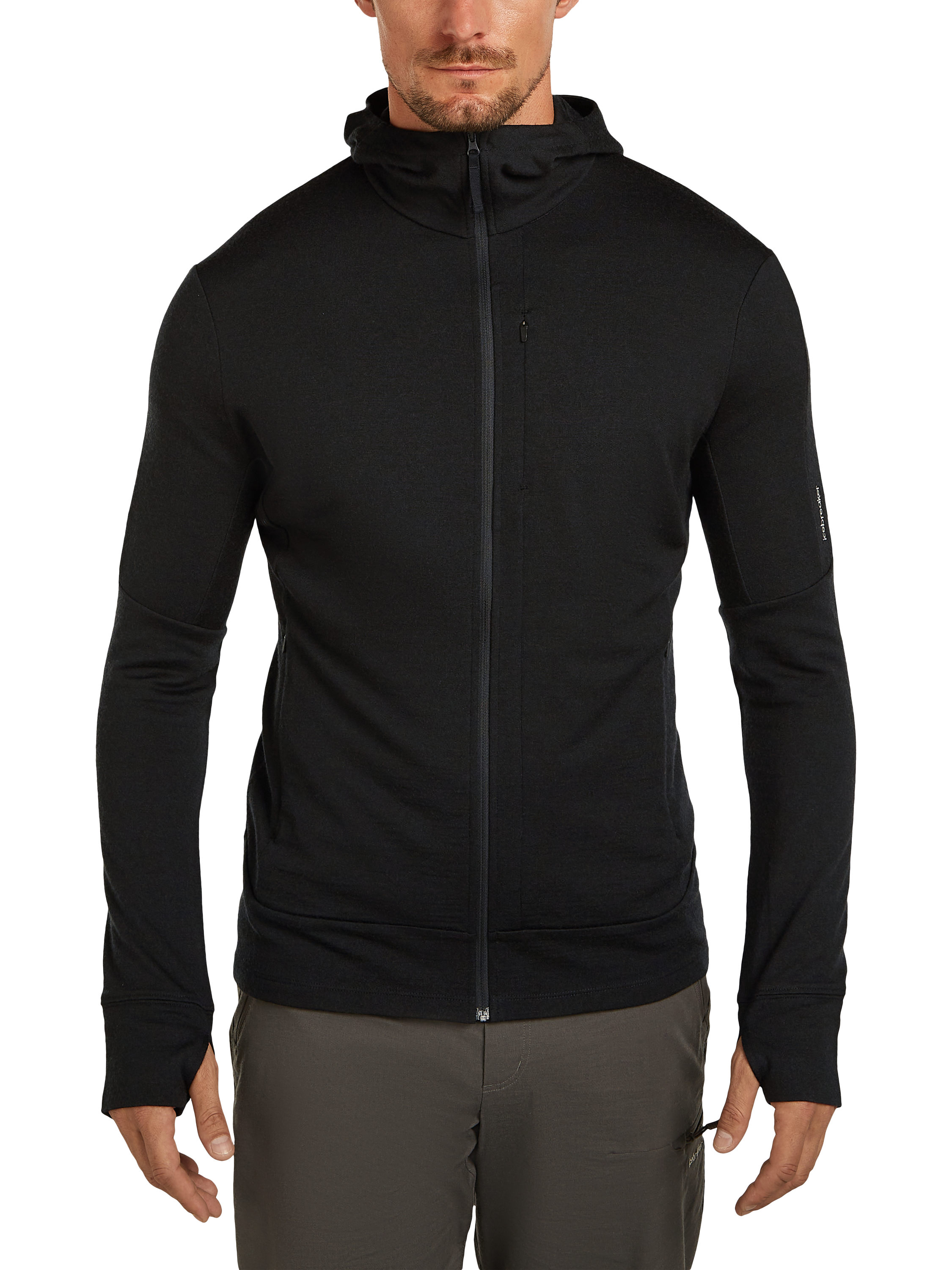 Icebreaker Men's Merino 260 Quantum Zip Hoodie, Black