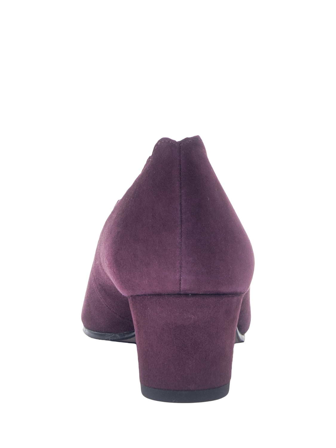 Gabor Gigi Wide Fit Suede Scallop Edge Block Heel Court Shoes, Purple