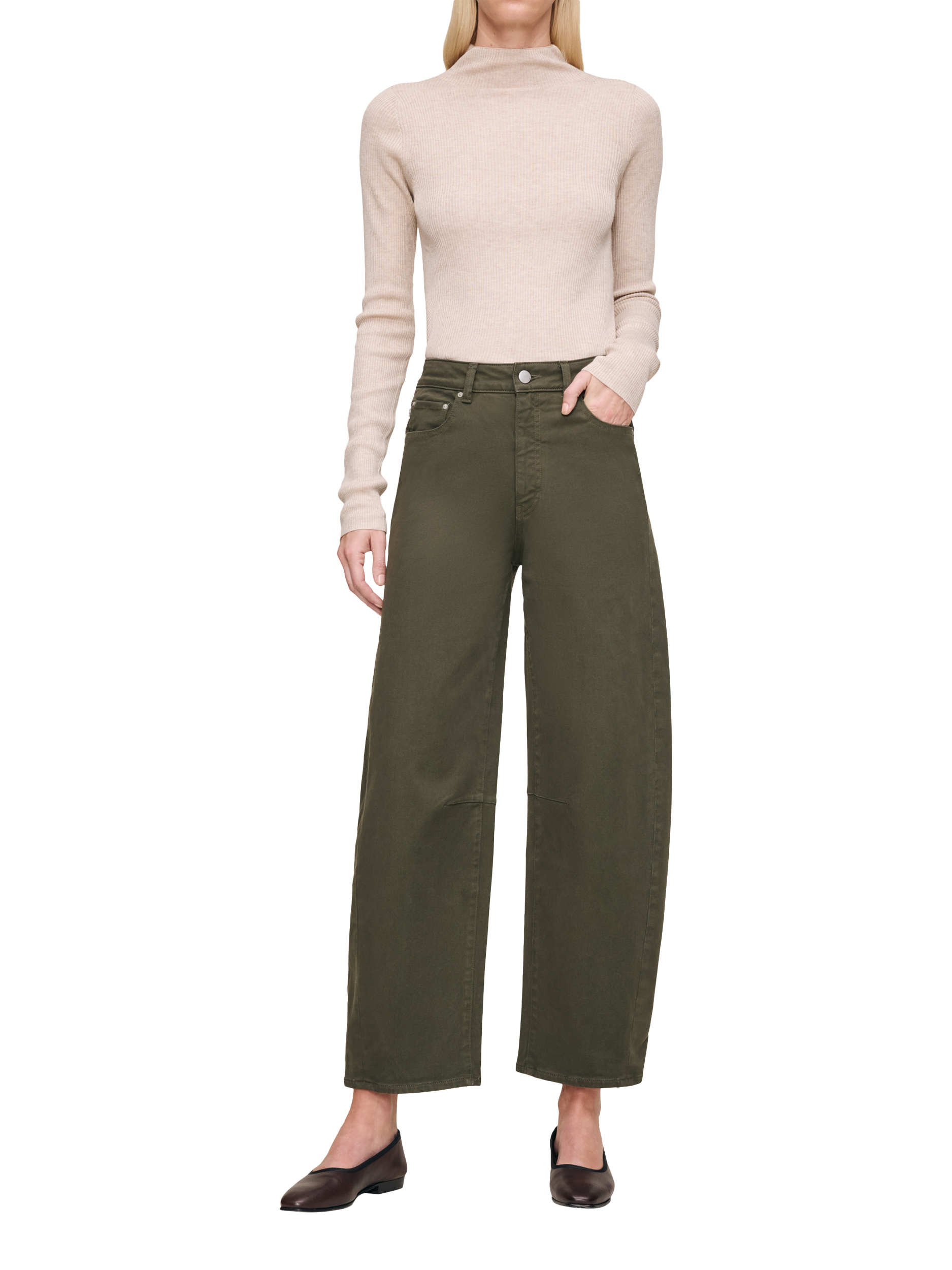 DL1961 Miro High Rise Barrel Leg Ankle Jeans, Trellis Twill