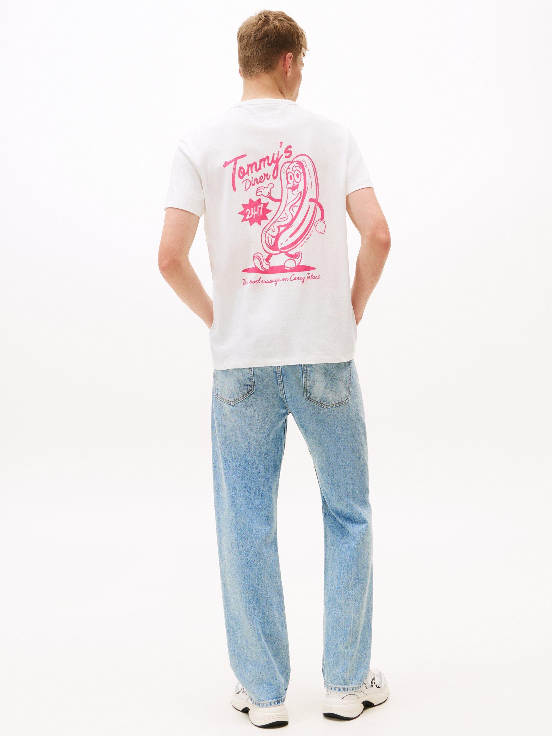 Tommy Jeans Cotton Regular Fit NYC Fairground Graphic T-Shirt, Natural ...