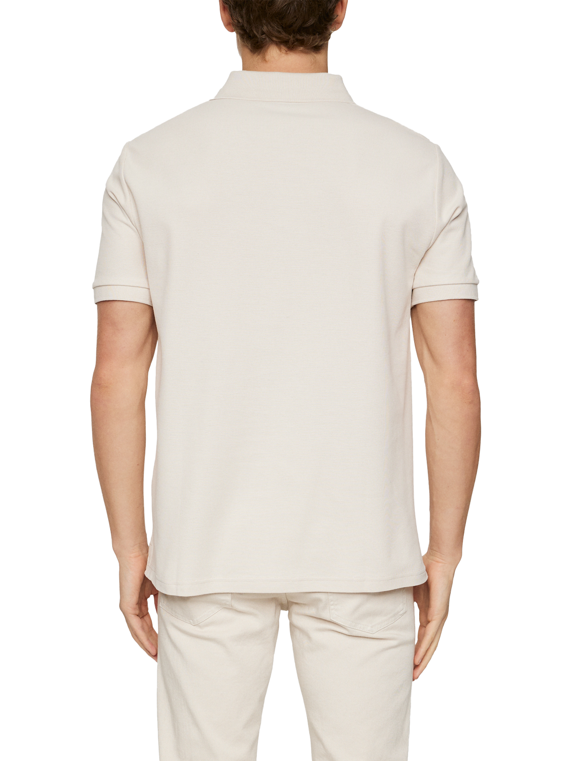 J.Lindeberg Rudy Cotton Slim Fit Short Sleeve Polo Shirt, Natural Cream