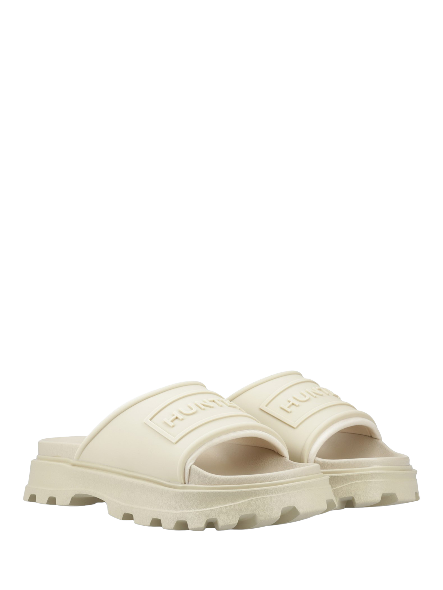 Hunter Women's Moulded Stacked Slider Sandals, Cream