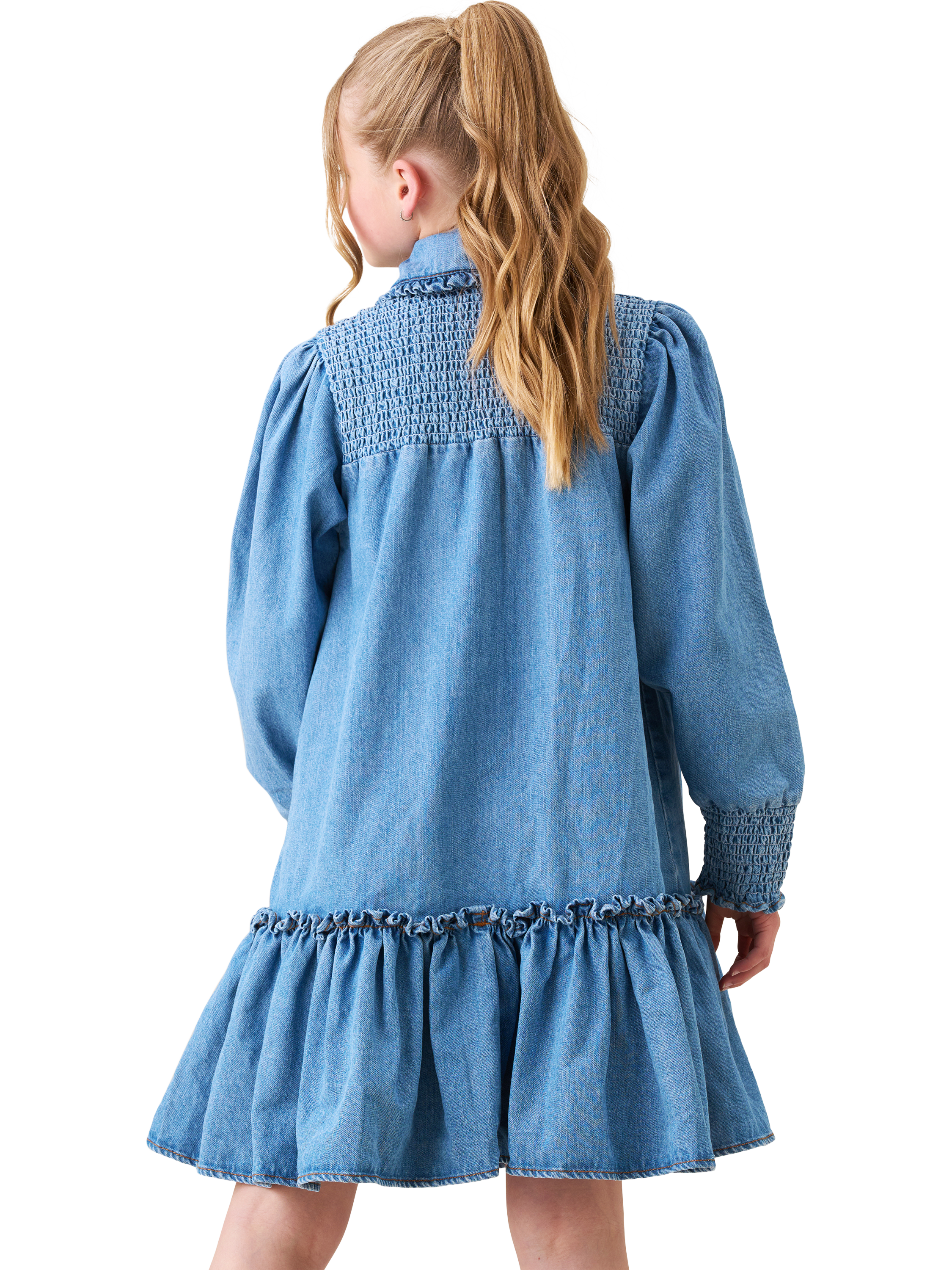 Angel & Rocket Kids' Denim Shirt Dress, Blue