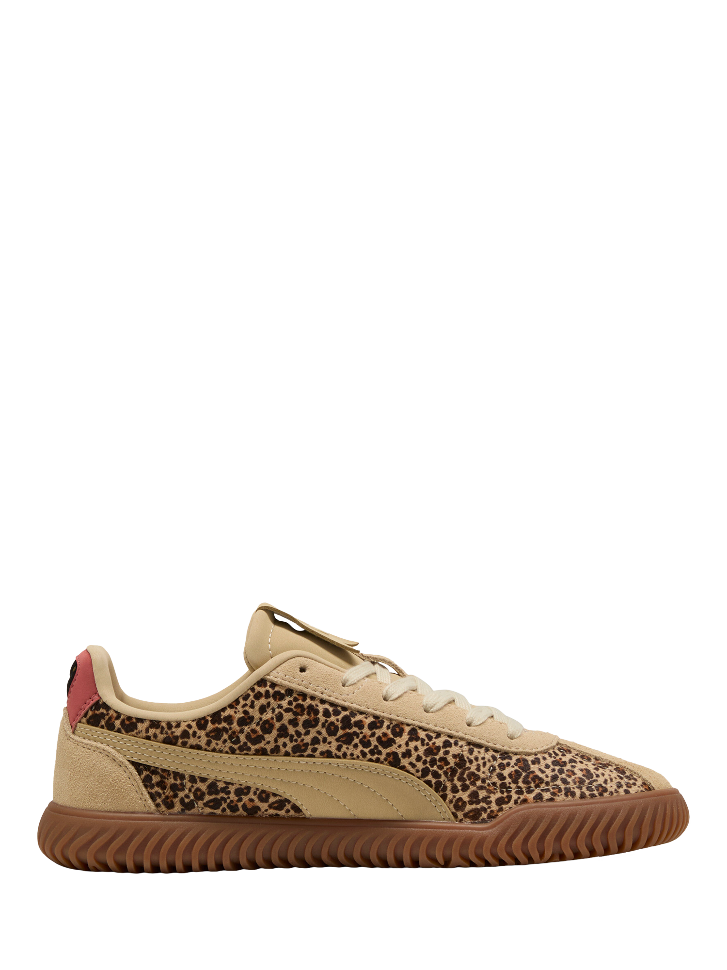 PUMA Club Kayzer Animal Print Lace Up Trainers, Beige/Multi