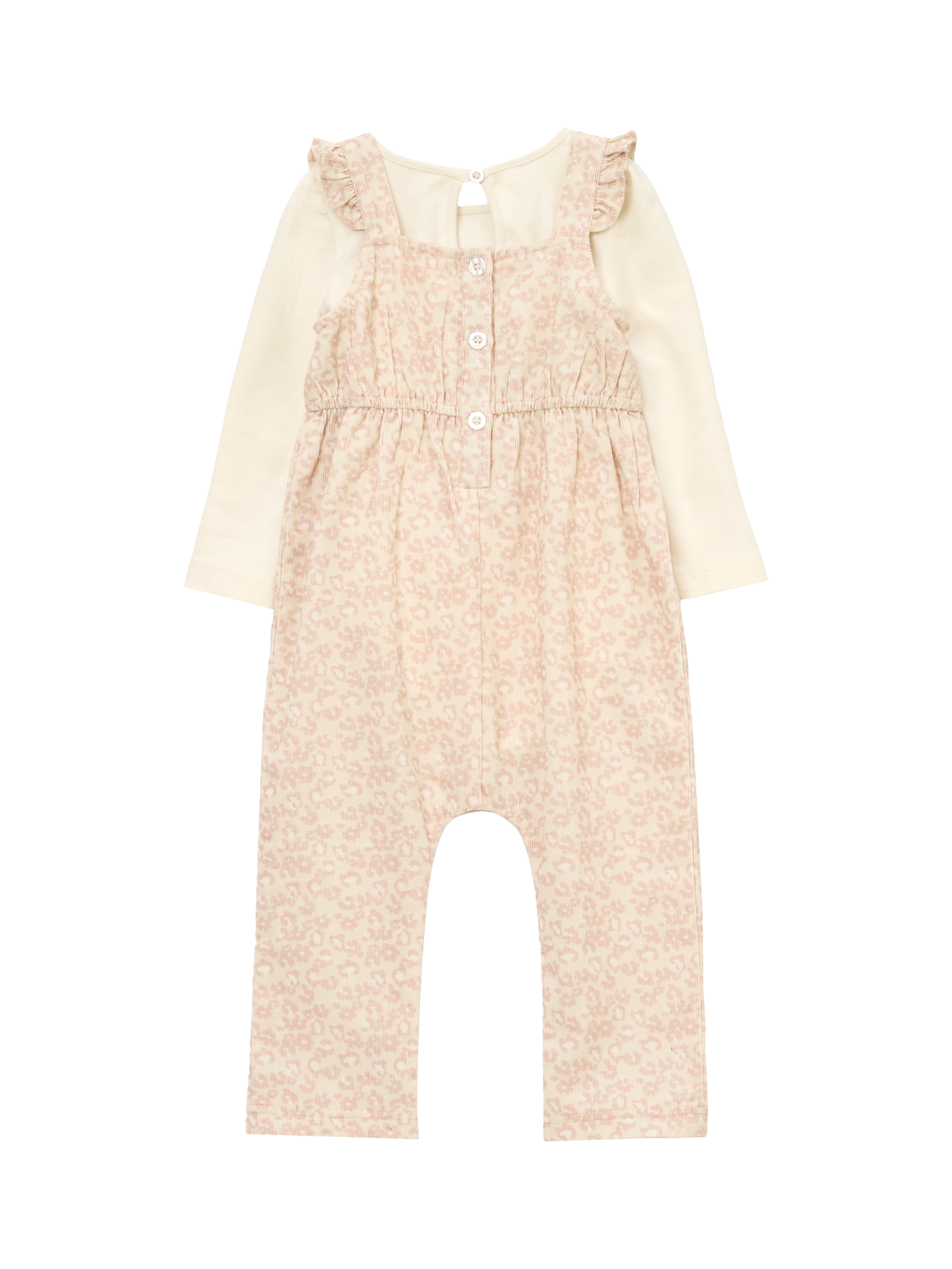 Angel & Rocket Baby Nellie Animal Print Cord Dungaree & Bodysuit Set, Multi