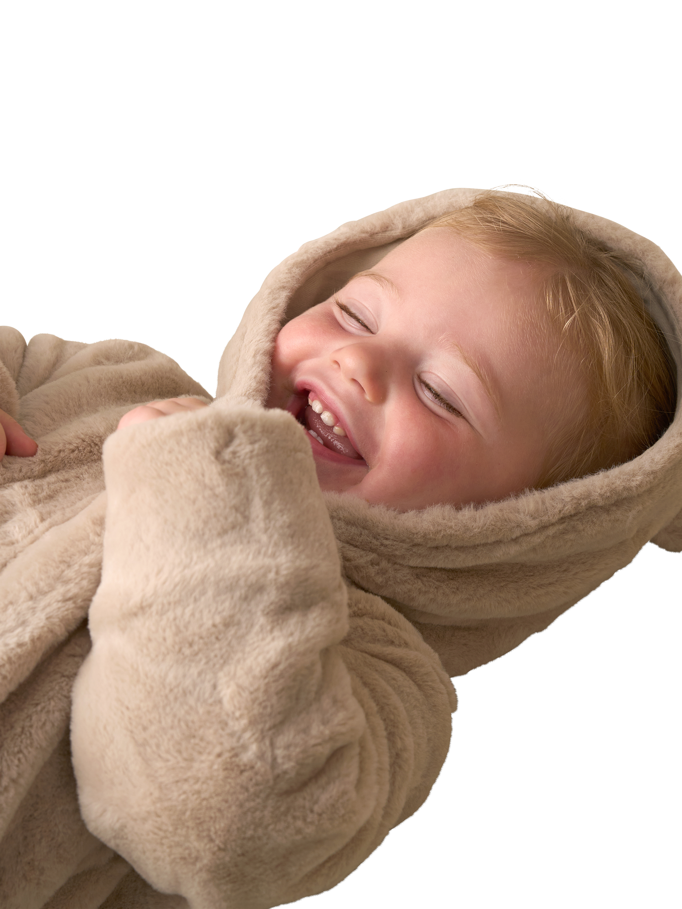 Angel & Rocket Baby Faux Fur Pramsuit, Taupe