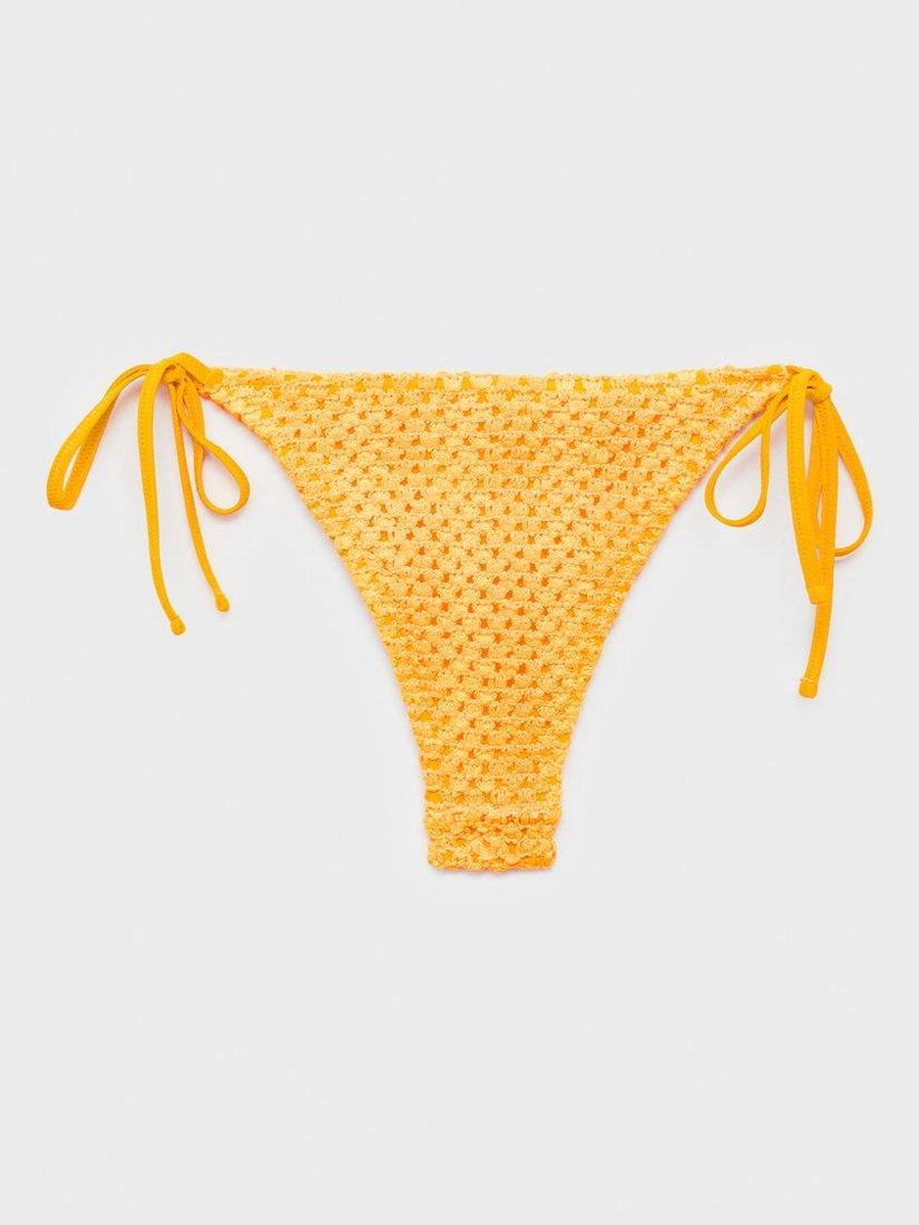 Mango Antalia Crochet Swim Bikini Briefs, Yellow