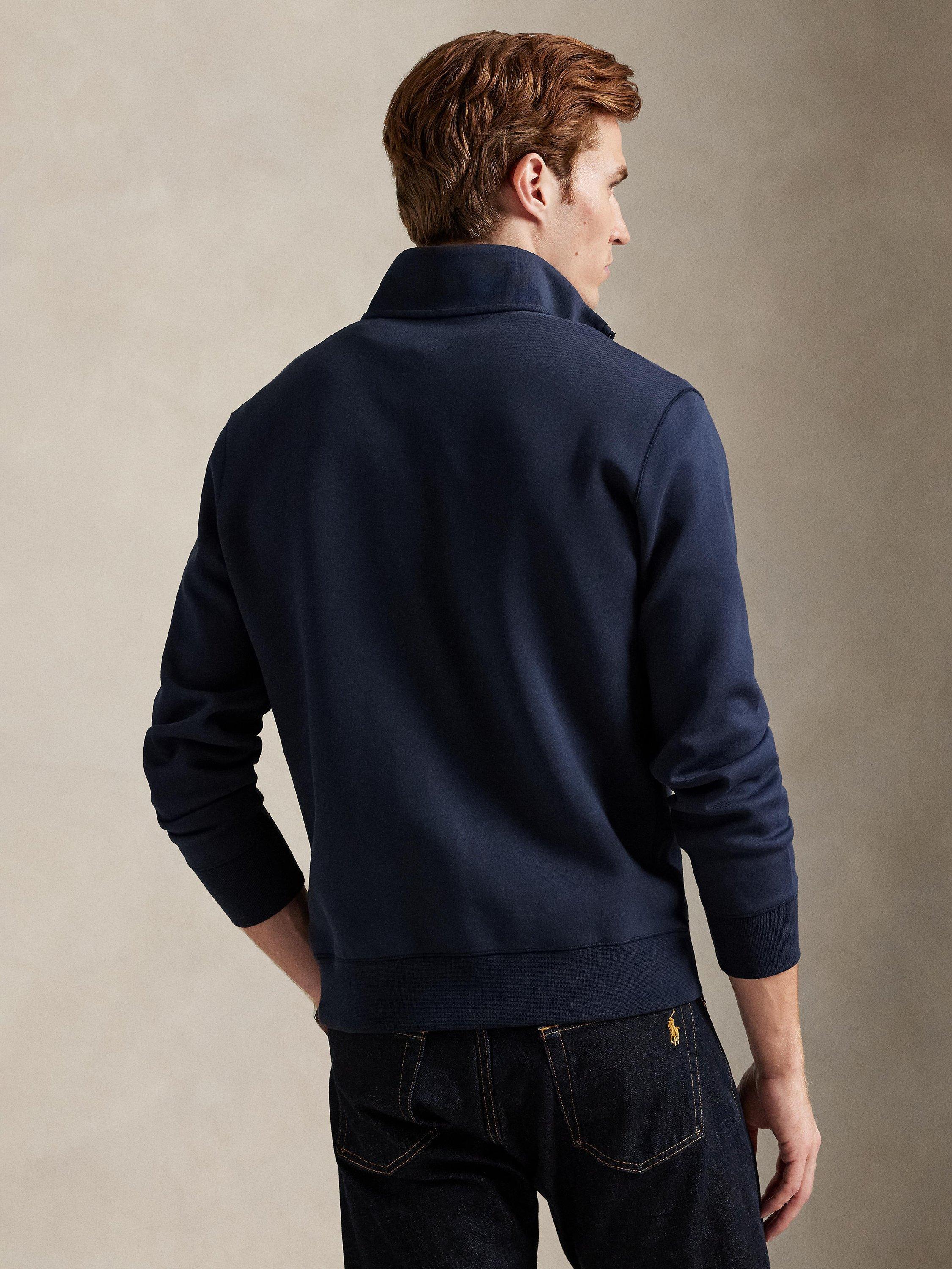 Polo Ralph Lauren Cotton-Blend Double-Knit Mockneck Sweater, Aviator Navy
