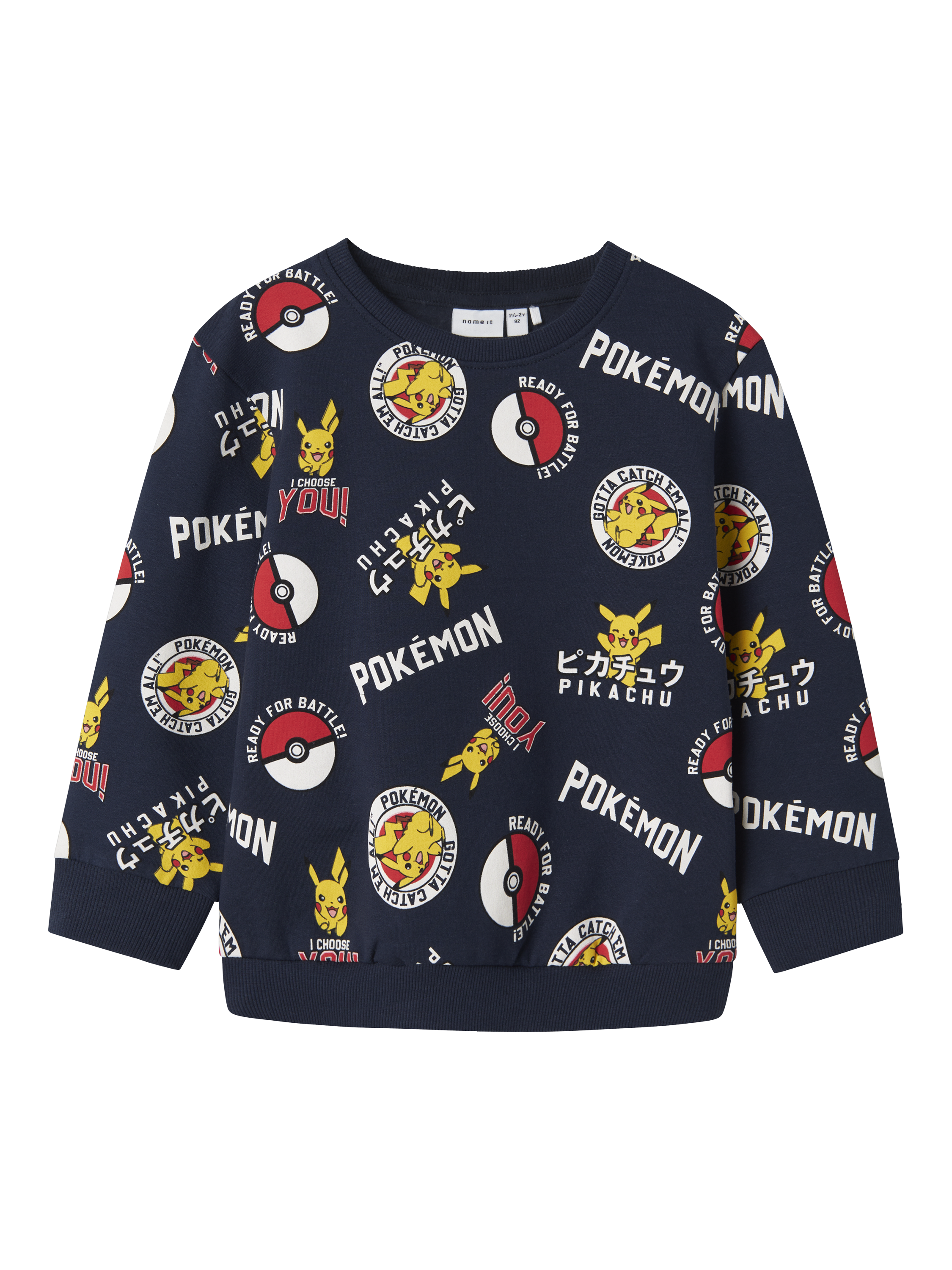 NAME IT Kids' Cotton Blend Pokémon Sweatshirt, Navy Blazer