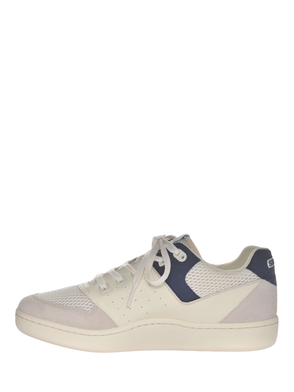 Sebago Hurricane Atlantic Leather Blend Lace Up Trainers, White/Blue