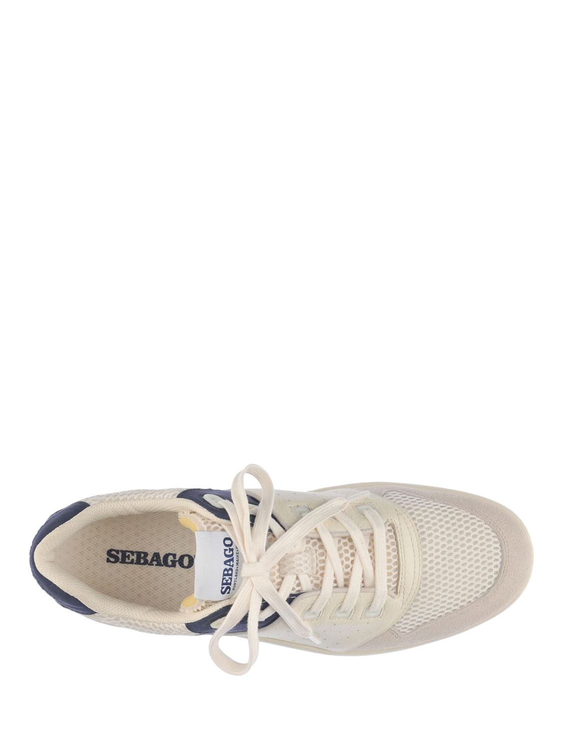 Sebago Hurricane Atlantic Leather Blend Lace Up Trainers, White/Blue