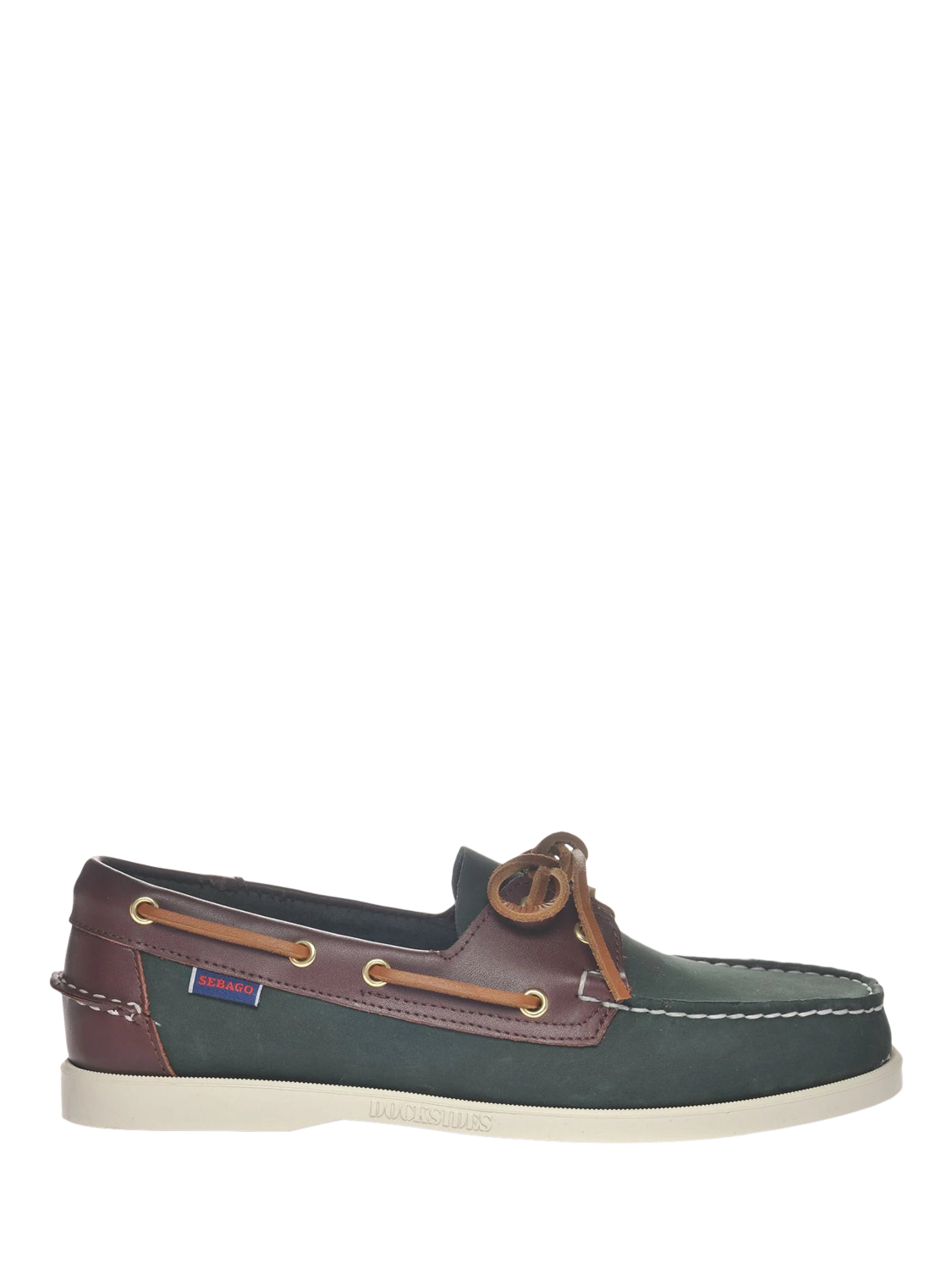 Sebago Portland Spinnaker Leather Boat Shoes, Navy/Dark Brown