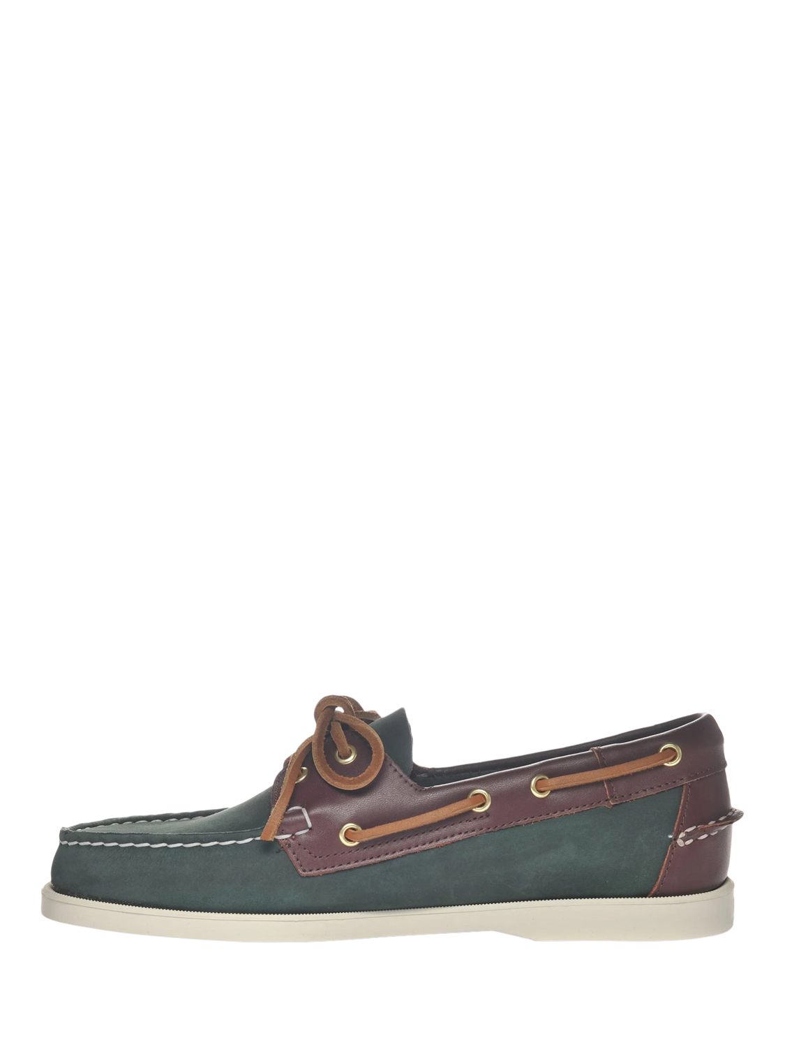 Sebago Portland Spinnaker Leather Boat Shoes, Navy/Dark Brown