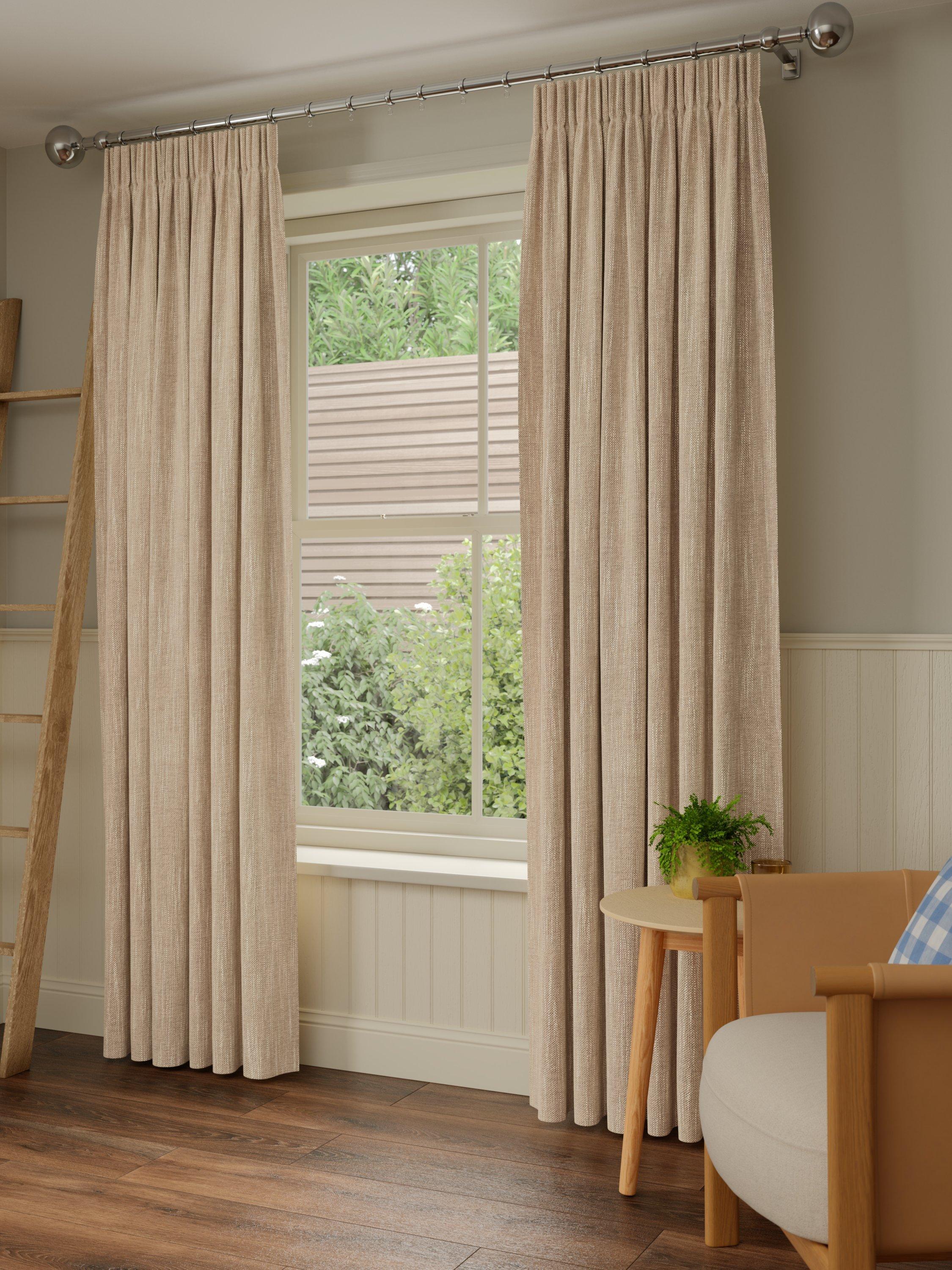 John Lewis Brushed Viscose Blend Pair Blackout Lined Pencil Pleat ...