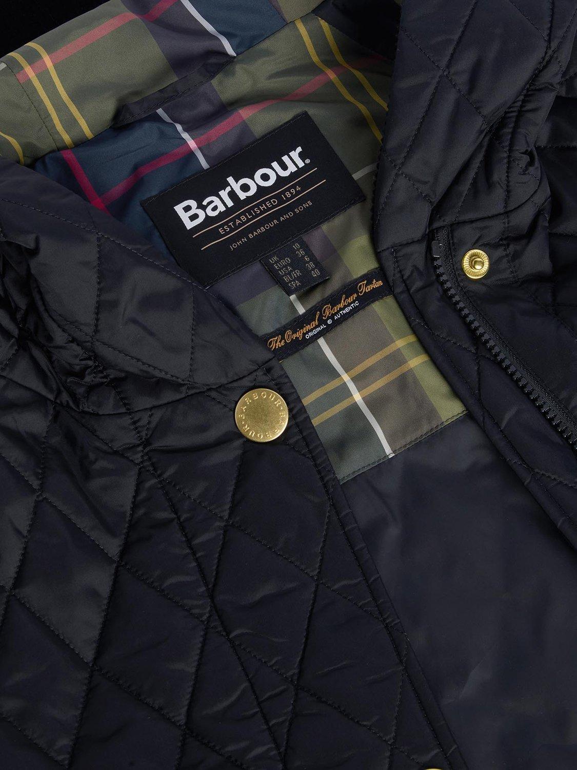 Barbour Hilary Longline Quilted Jacket, Black/Classic