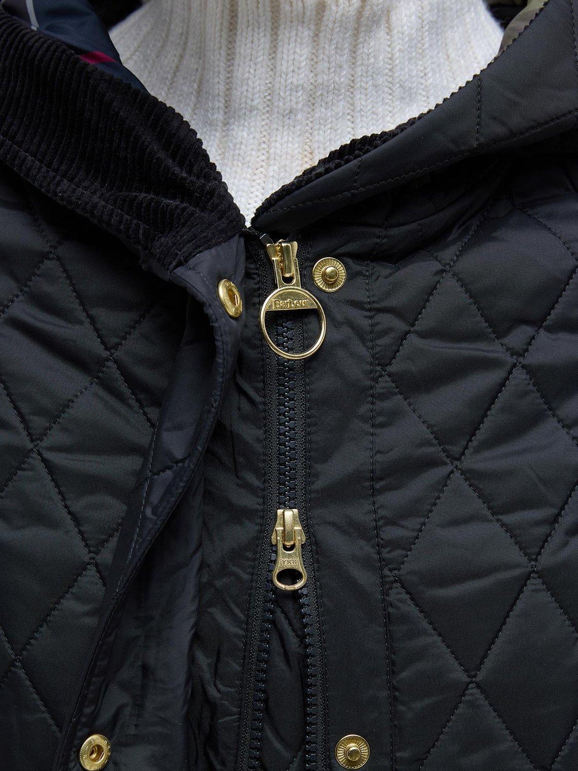 Barbour Hilary Longline Quilted Jacket, Black/Classic