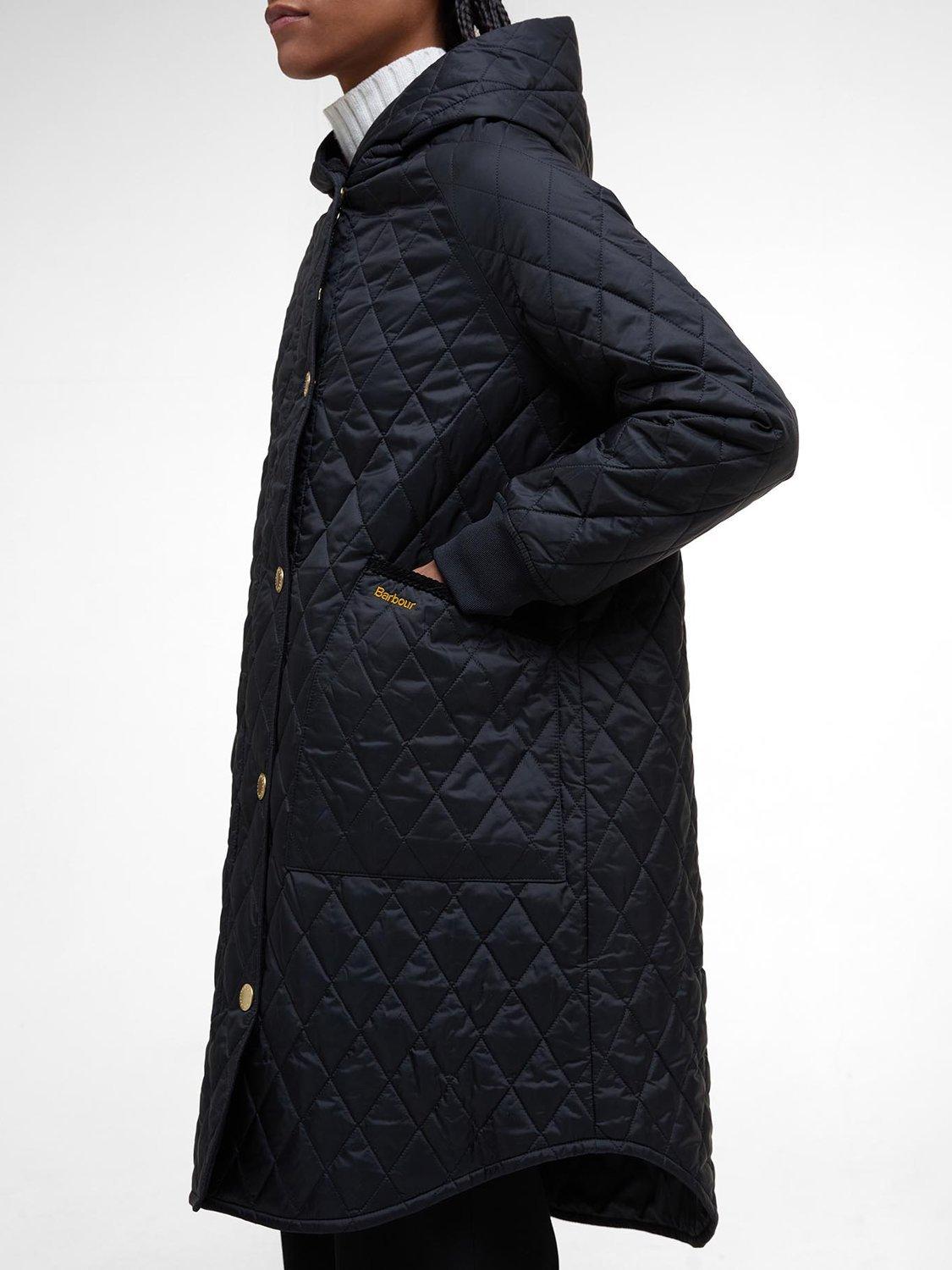 Barbour Hilary Longline Quilted Jacket, Black/Classic