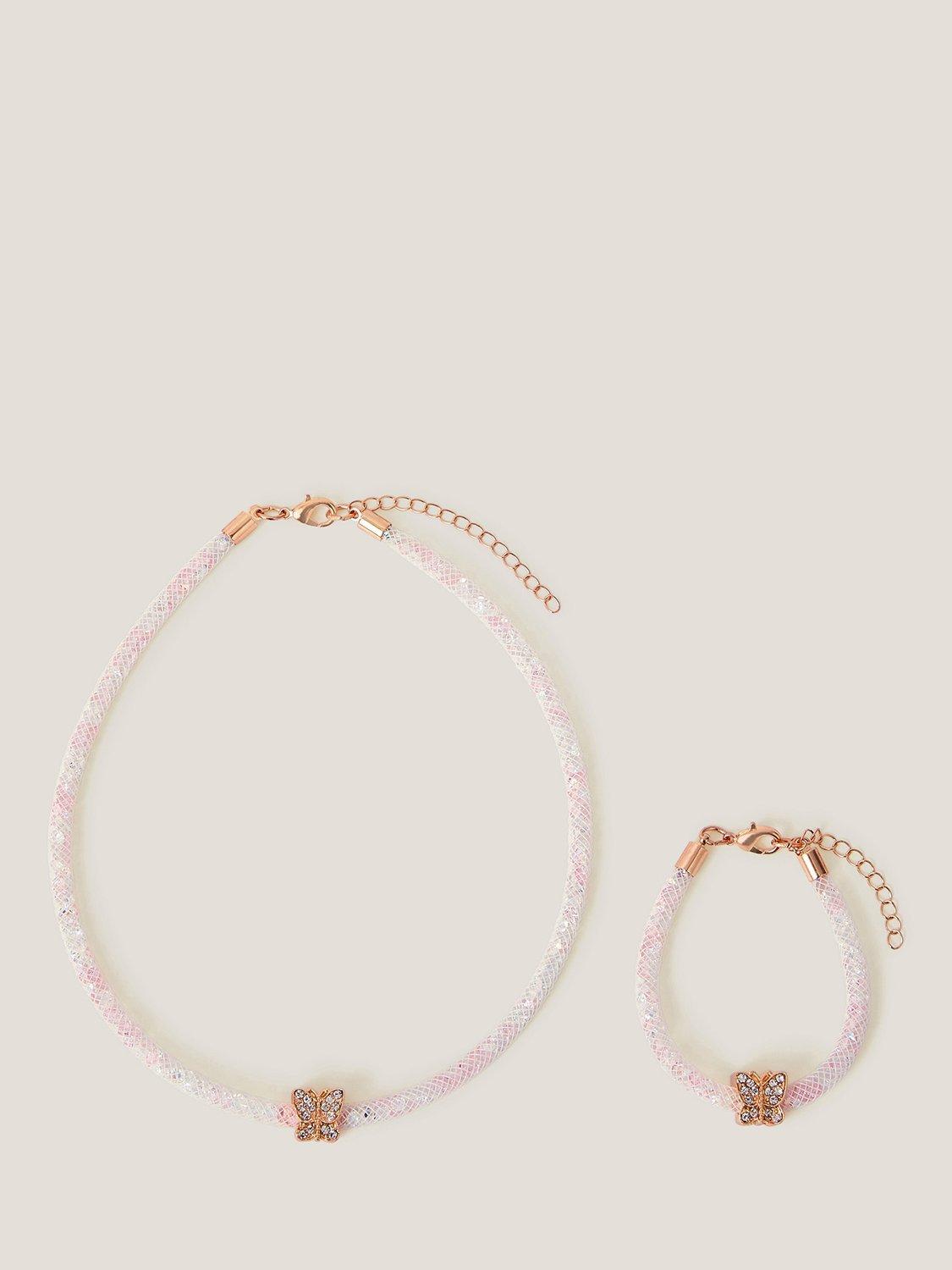 Monsoon Kids' Butterfly Necklace and Bracelet Set, Gold