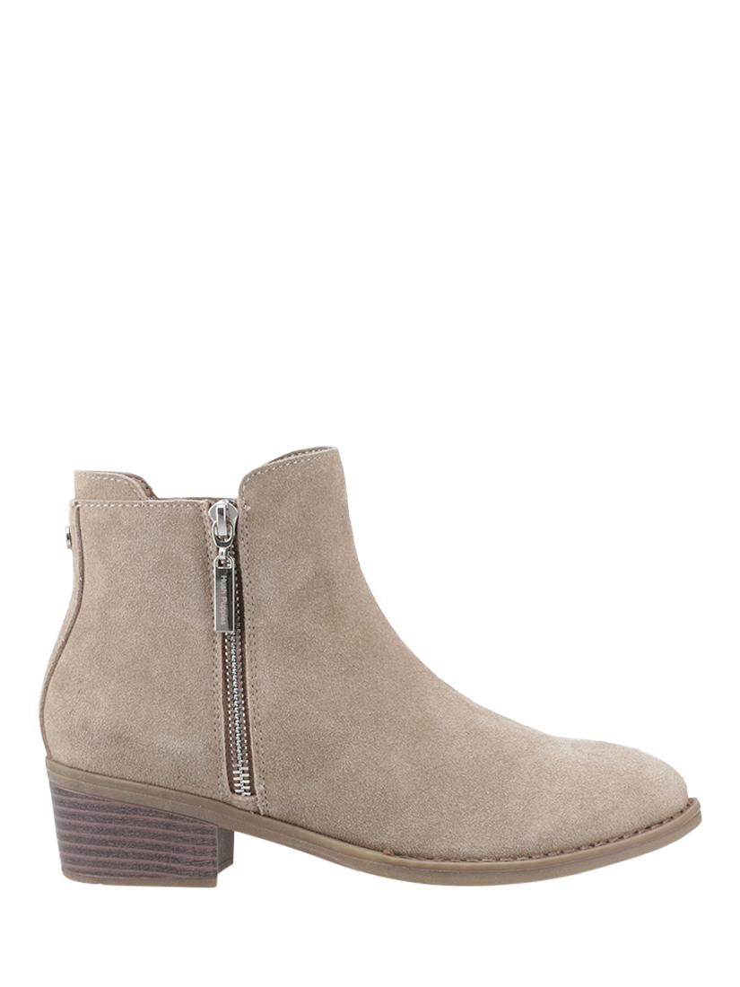 Hush Puppies Ingrid Zip Suede Ankle Boots, Taupe