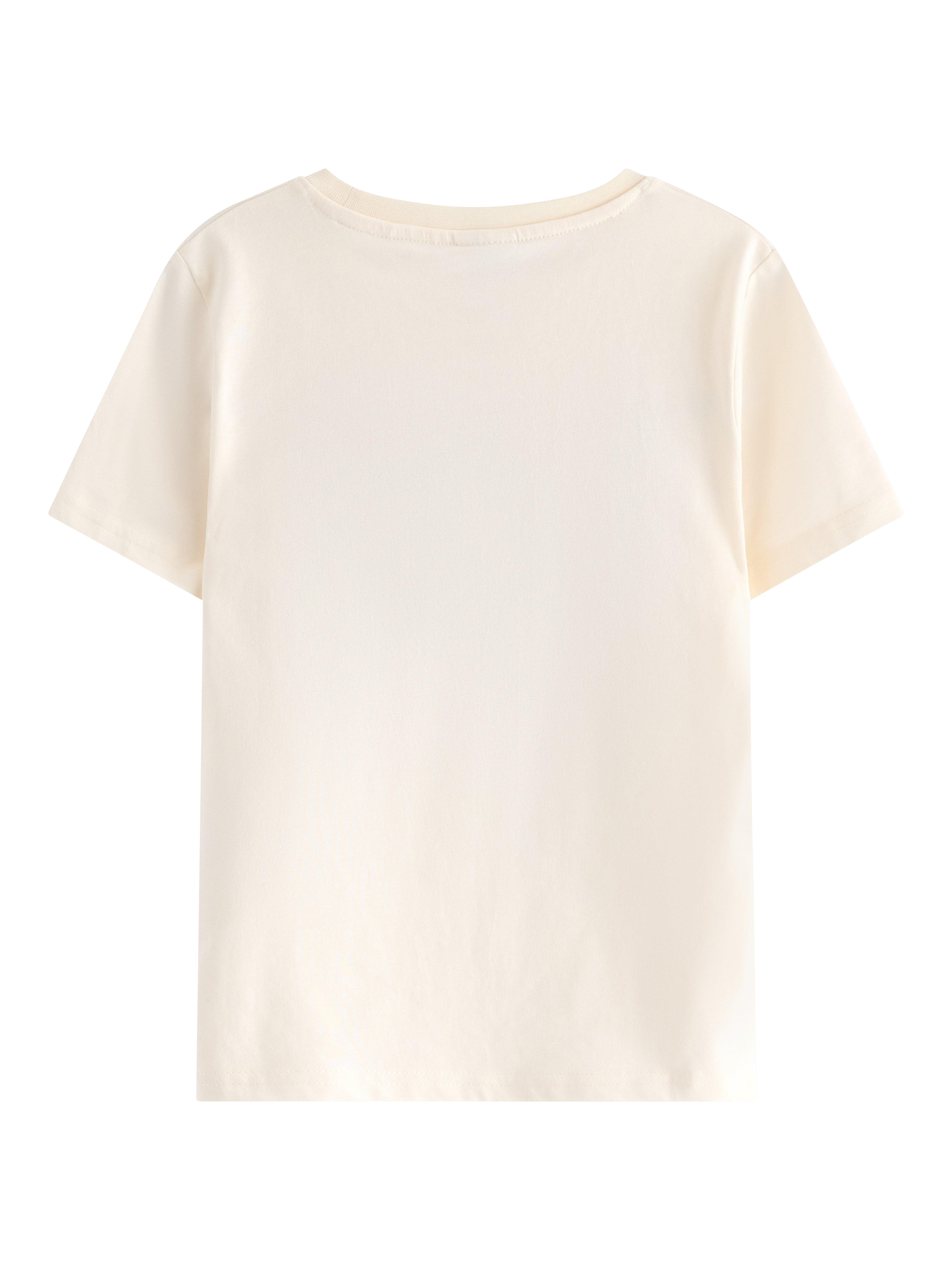 Lindex Kids' Pokemon Sequin T-Shirt, Light Dusty White