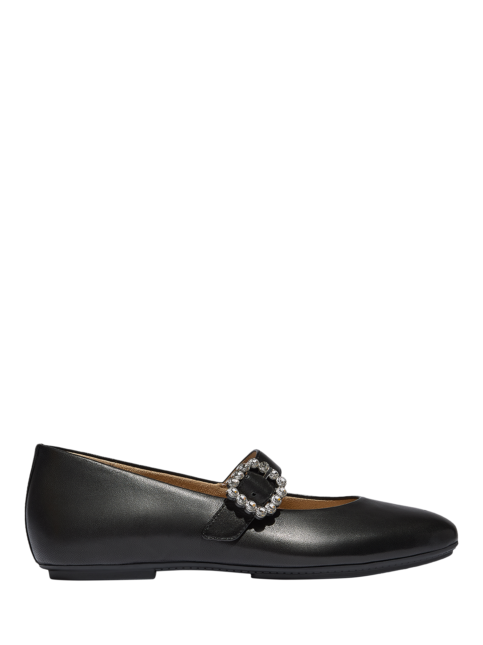 FitFlop Delicato Leather Crystal Buckle Mary Janes, Black