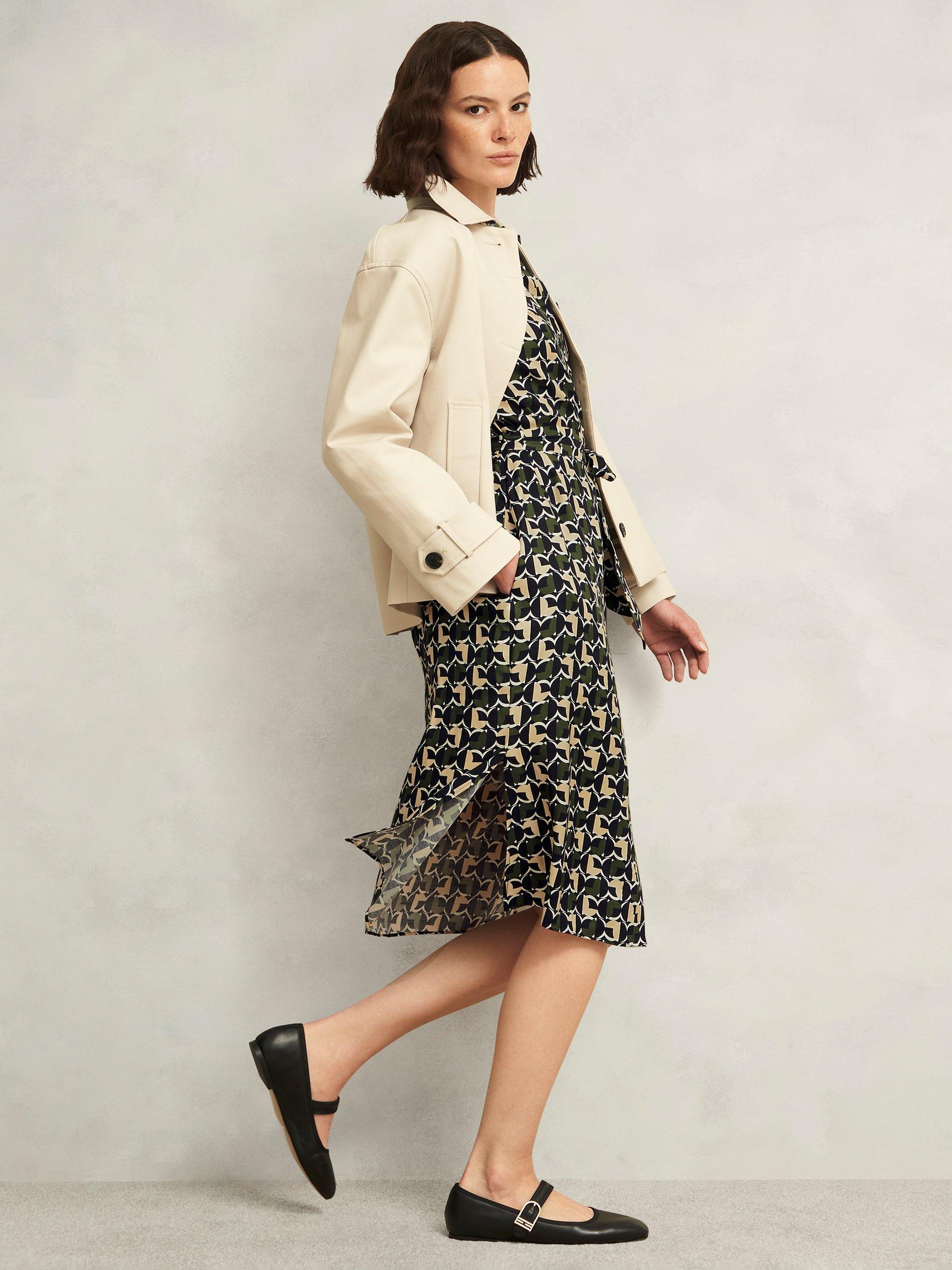 Hobbs Kalinda Geometric Print Shirted Midi Dress