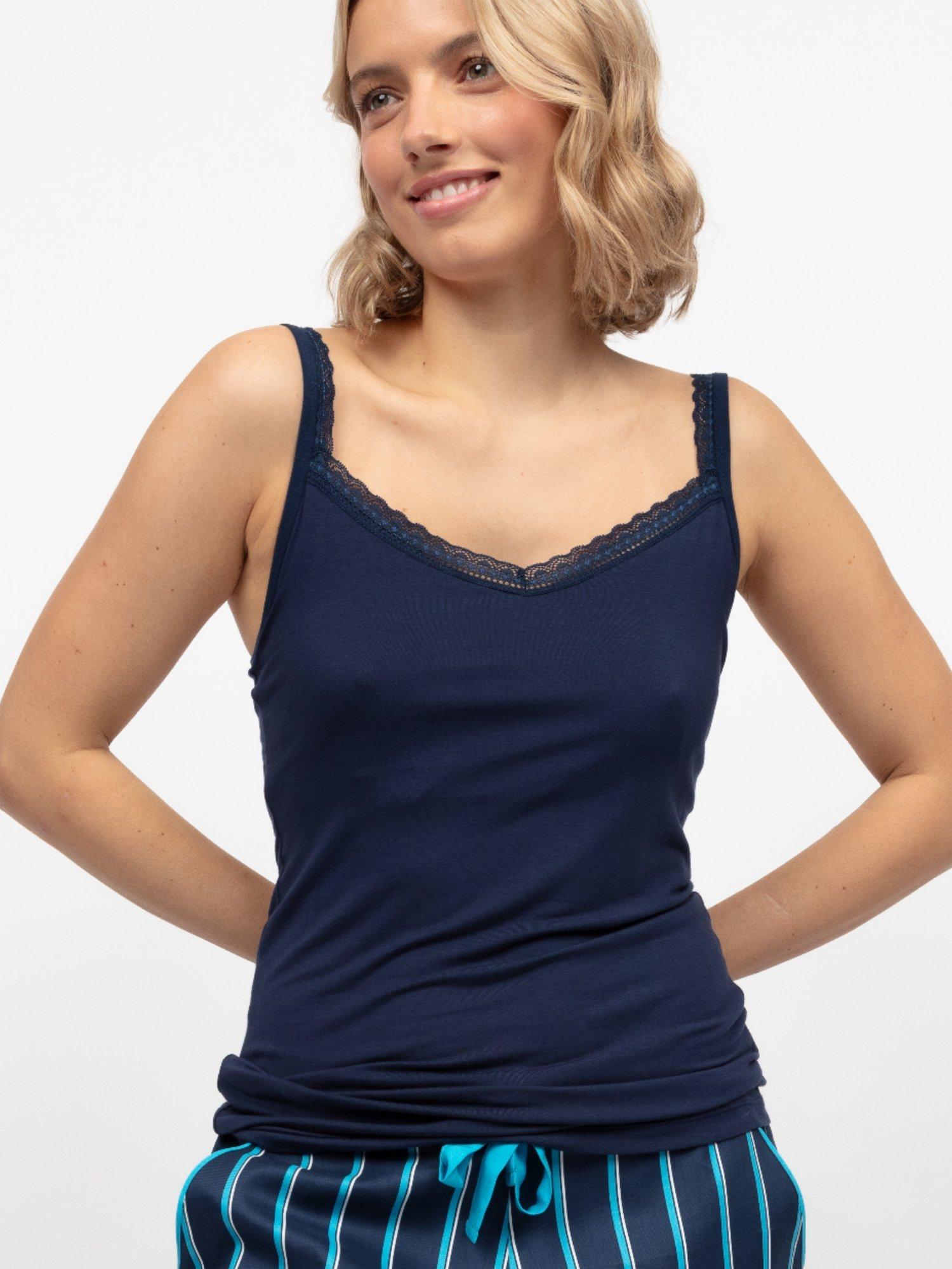 Cyberjammies Marina Hidden Support Strappy Pyjama Top, Navy