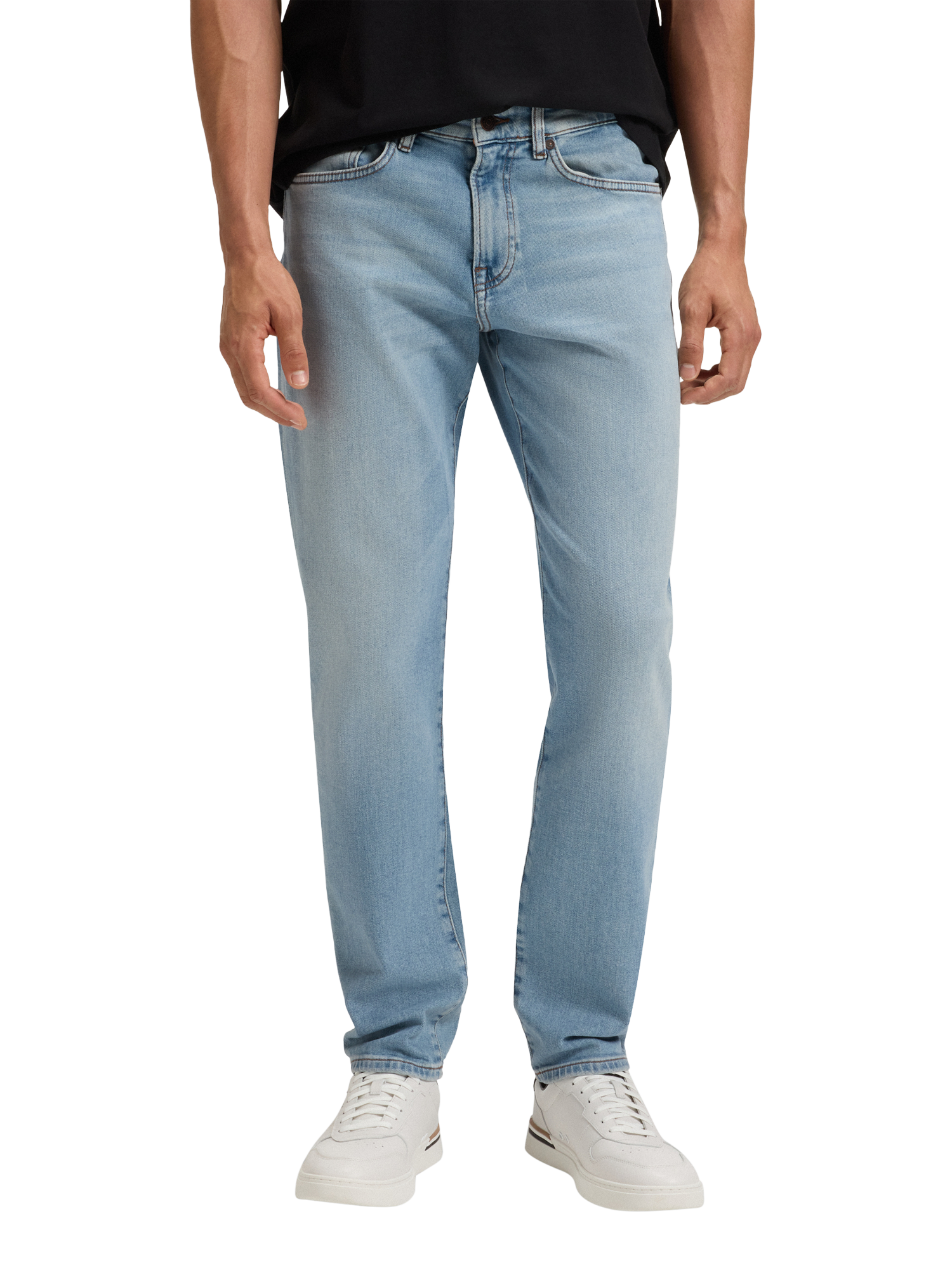 HUGO BOSS BOSS Regular Fit Mid Rise Jeans, Bright Blue