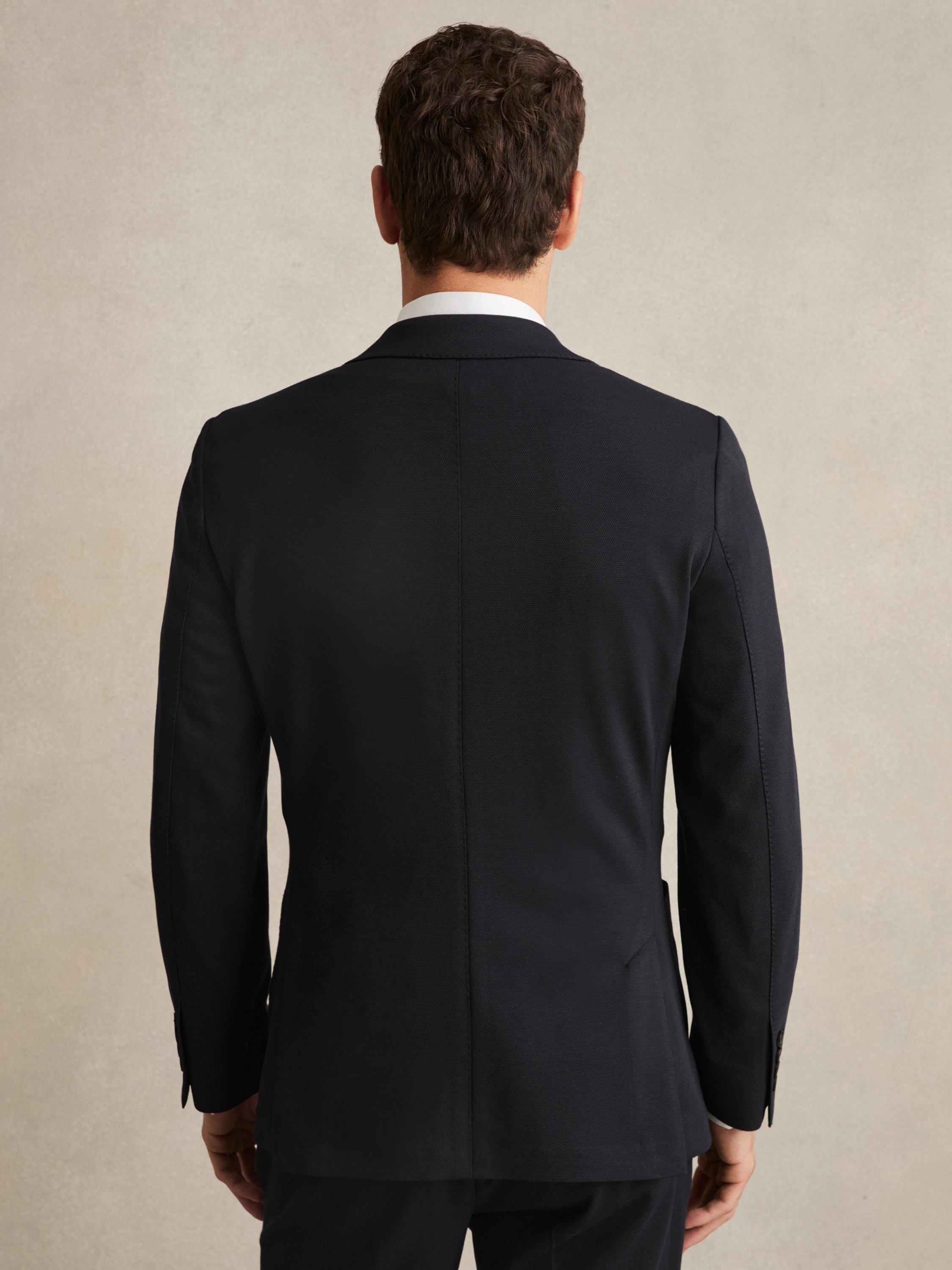Reiss Gerrard Slim Fit Single Breasted Jersey Suit Blazer, Navy