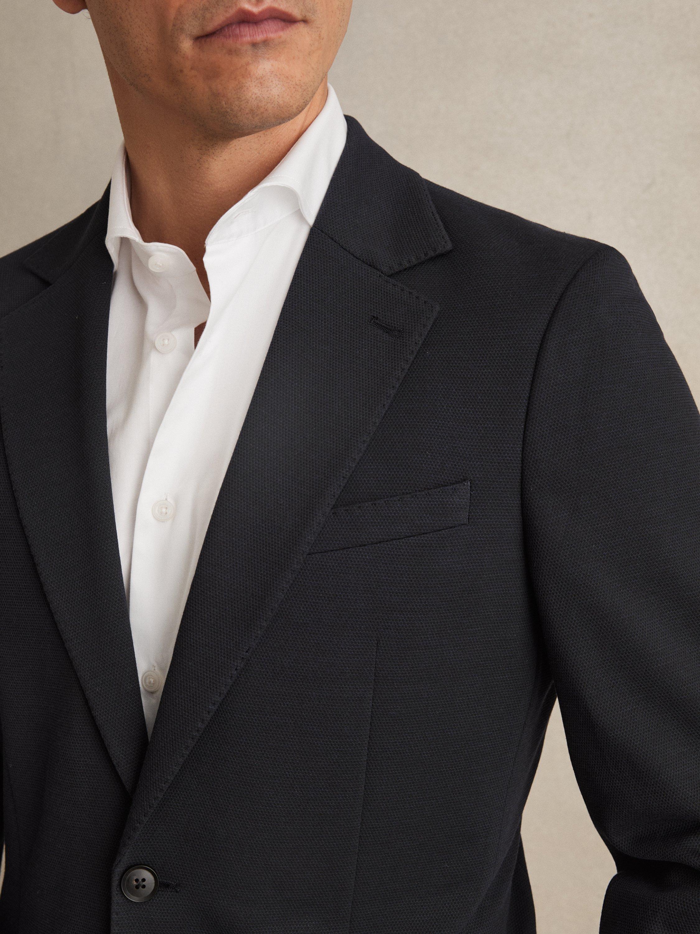 Reiss Gerrard Slim Fit Single Breasted Jersey Suit Blazer, Navy