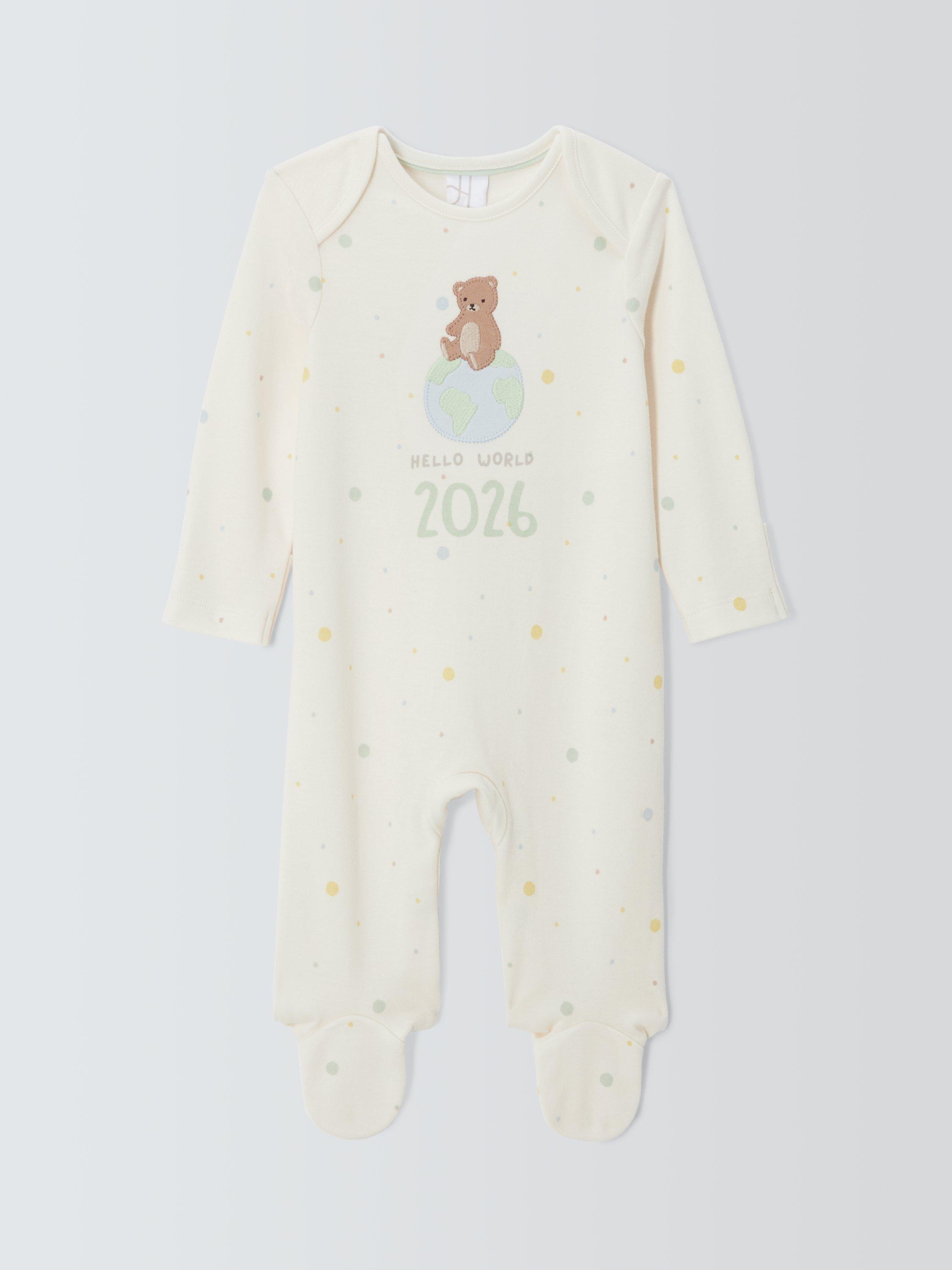 John Lewis Baby Born in 2026 Sleepsuit, White