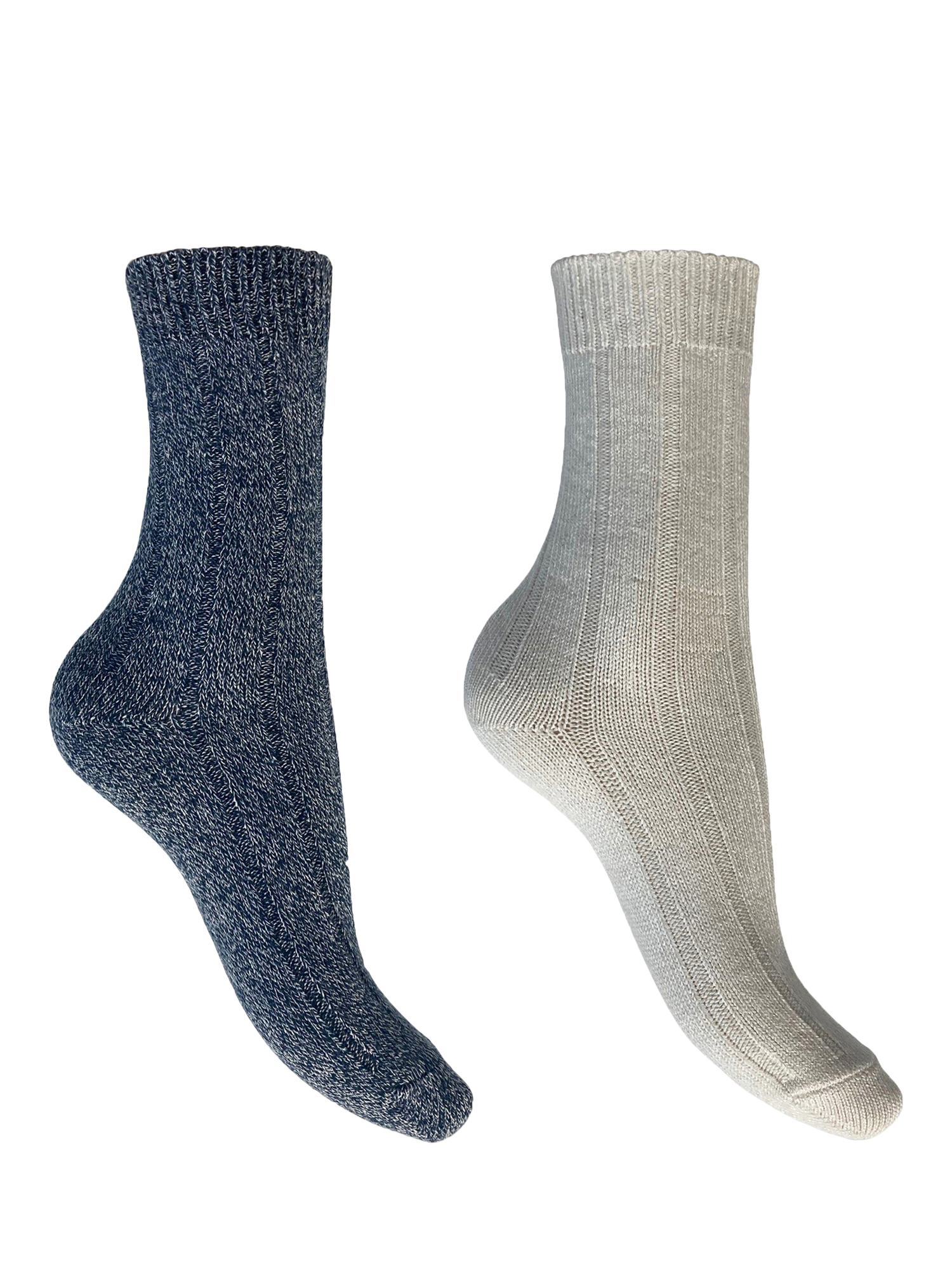 Charnos Cosy Bamboo Mix Ankle Socks, Cream/Navy, One Size