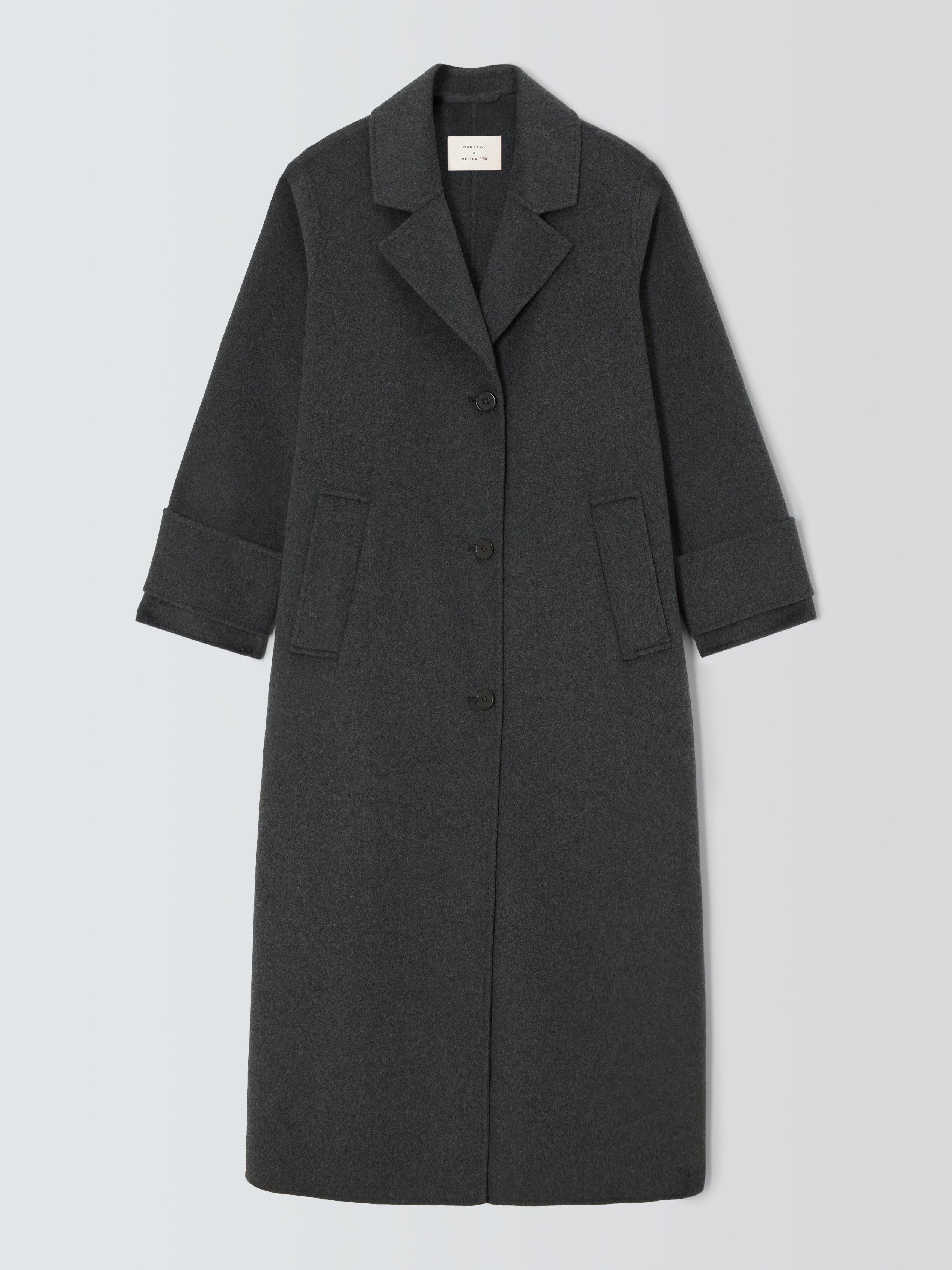 John Lewis x REJINA PYO Wool Blend Cuff Detail Coat, Grey