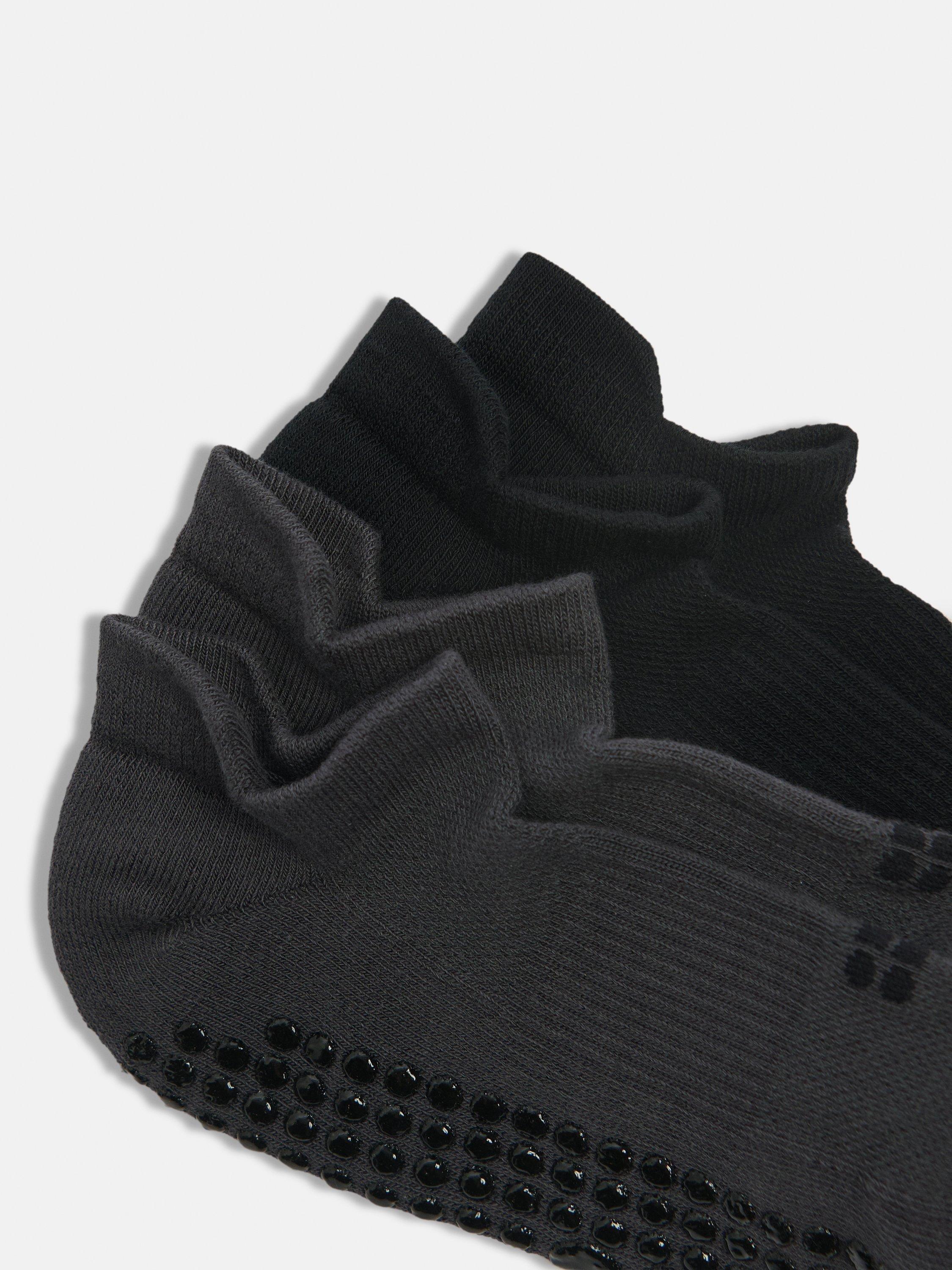 Sweaty Betty Reformer Gripper Trainer Socks, Pack of 2, Black/Grey